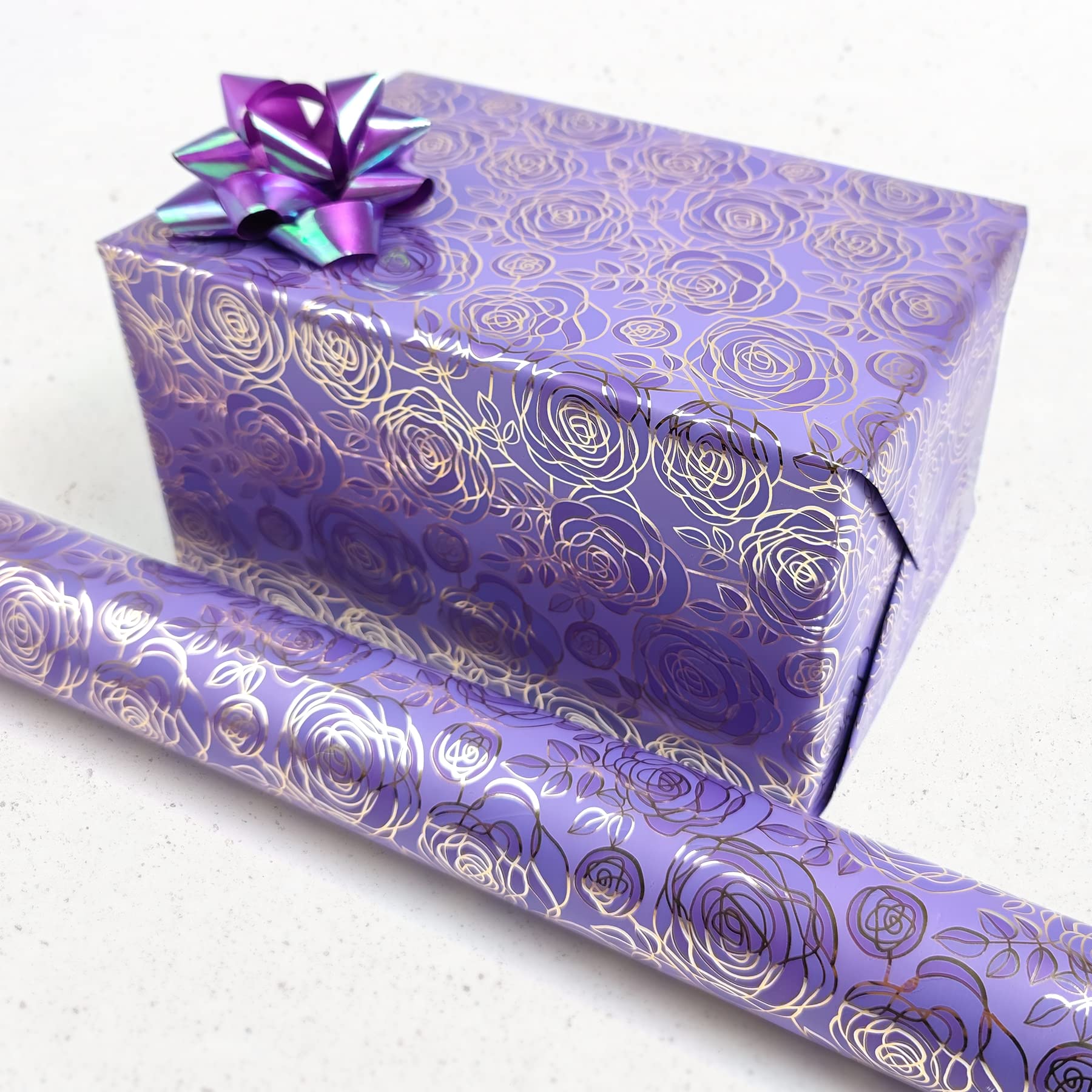 Purple Foil Wrapping Paper Jillson & Roberts Foil Stripe Wrapping
