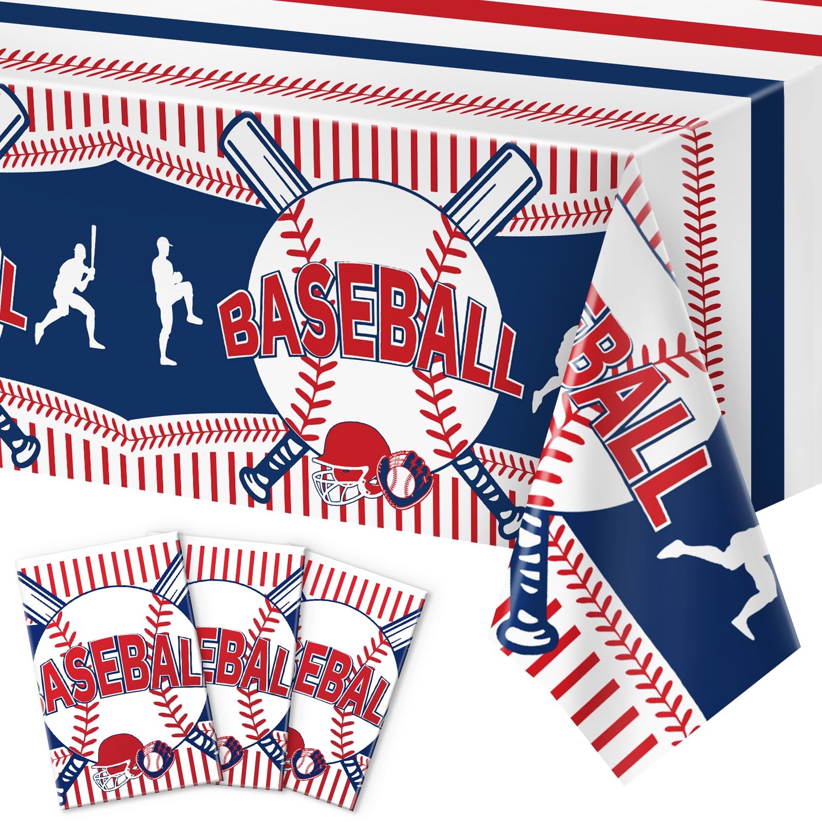 Amazon.com: 3pcs Baseball Tablecloth Table Cover Baseball Party ...