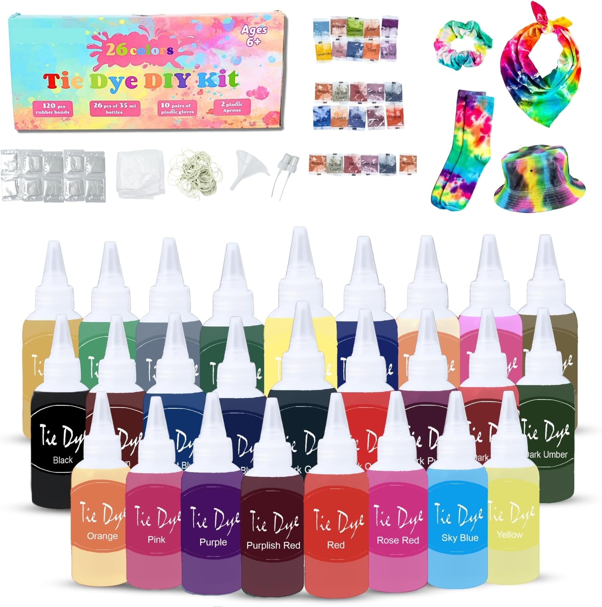 Amazon.com: Tie Dye Kit for Kids & Adults - Complete DIY Tie Dye Set w ...