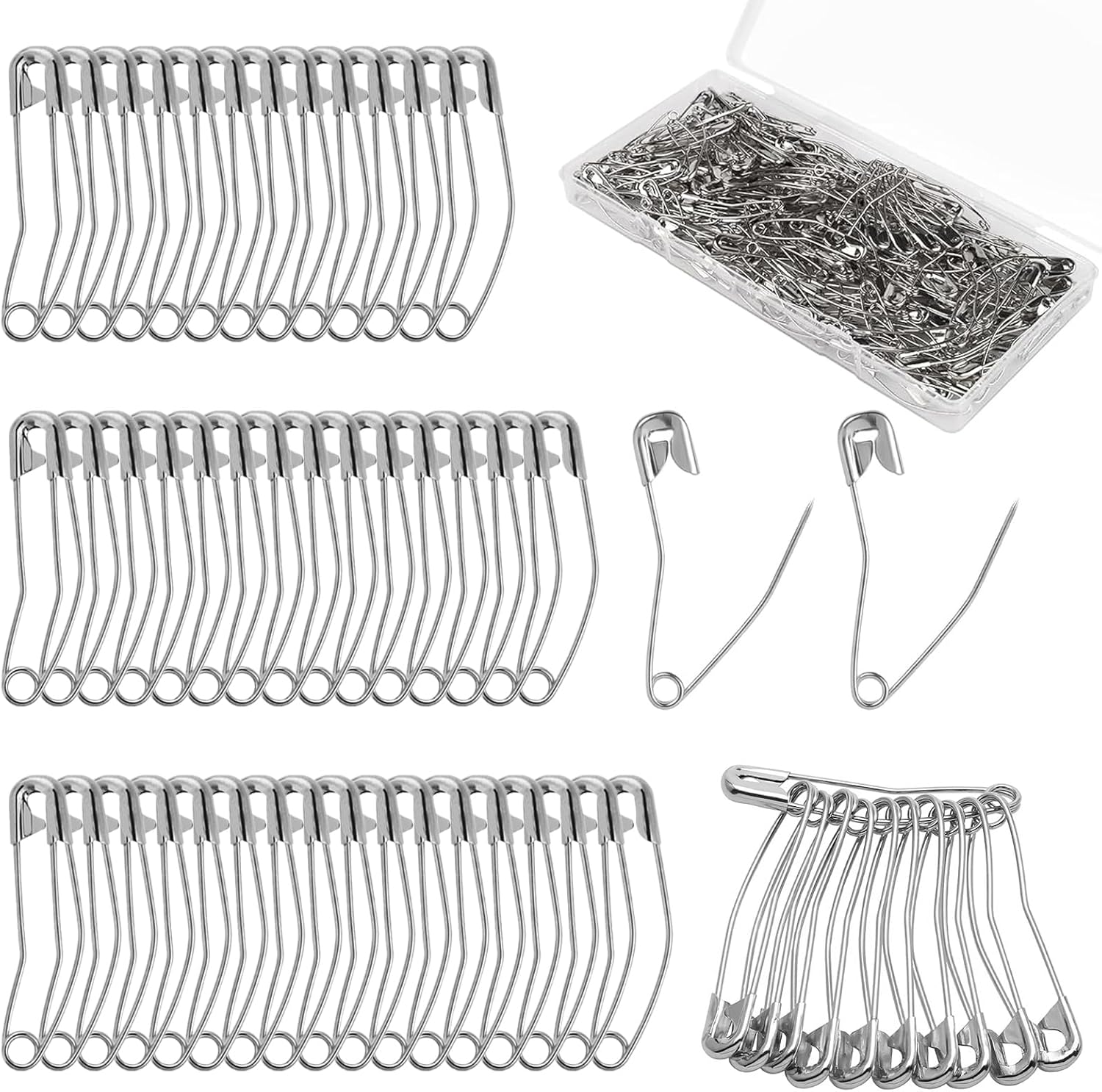 Amazon.com: 200Pcs Curved Safety Pins, 1.5 Inch Quilting Basting Pin ...