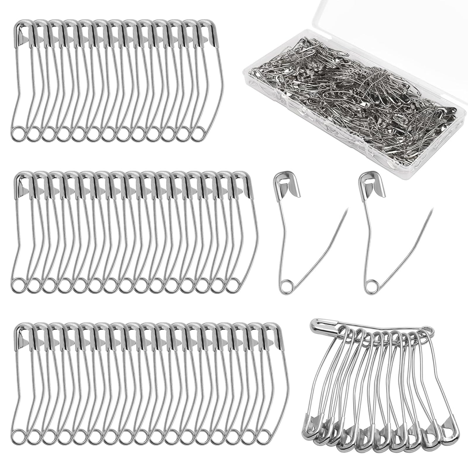 Amazon.com: 200Pcs Curved Safety Pins, 1.5 Inch Quilting Basting Pin ...