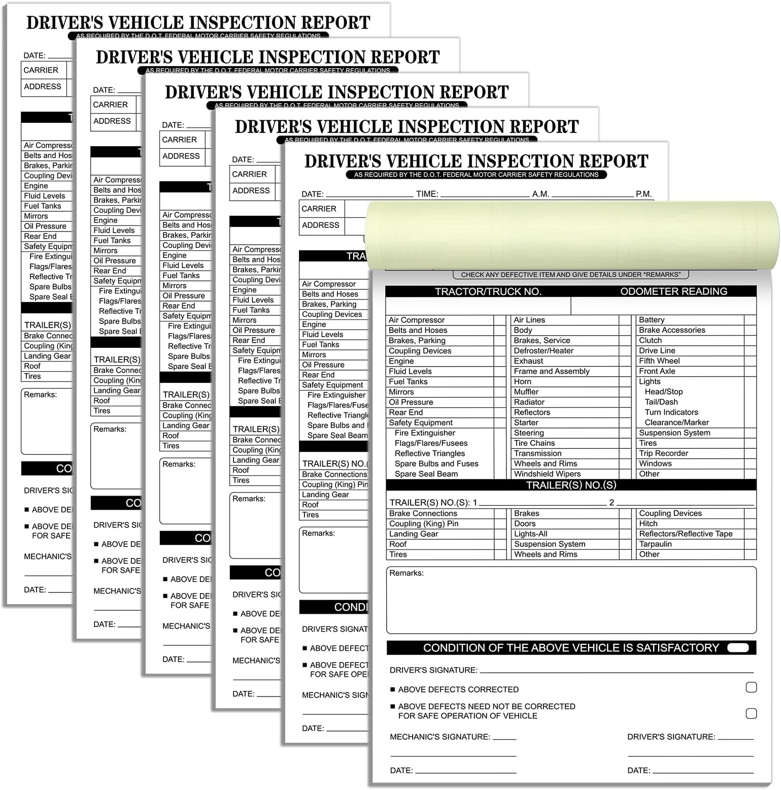 Amazon.com : Motiskyy 20 Pack Detailed Driver's Vehicle Inspection ...