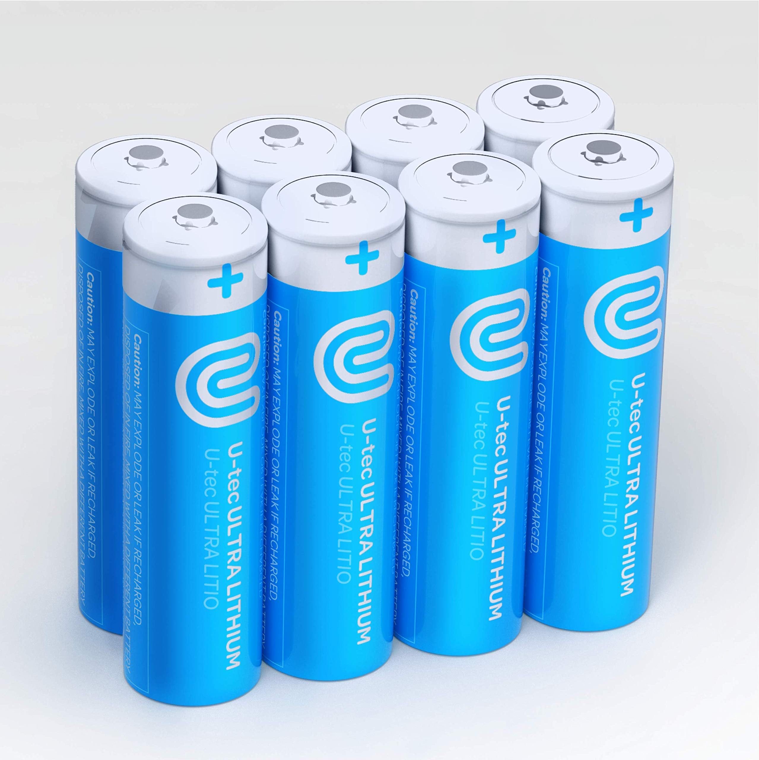 Amazon.com: U-tec AA Ultra Lithium Battery (Pack of 8), 3000mAh 1.5V ...