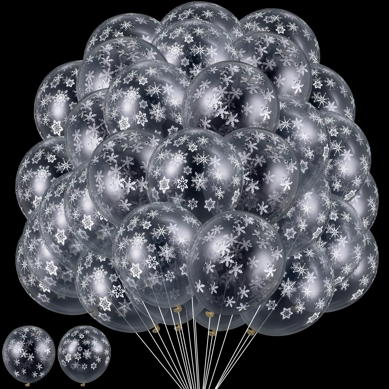 Amazon.com: Skylety 36 Pieces Winter Clear Snowflake Balloons ...