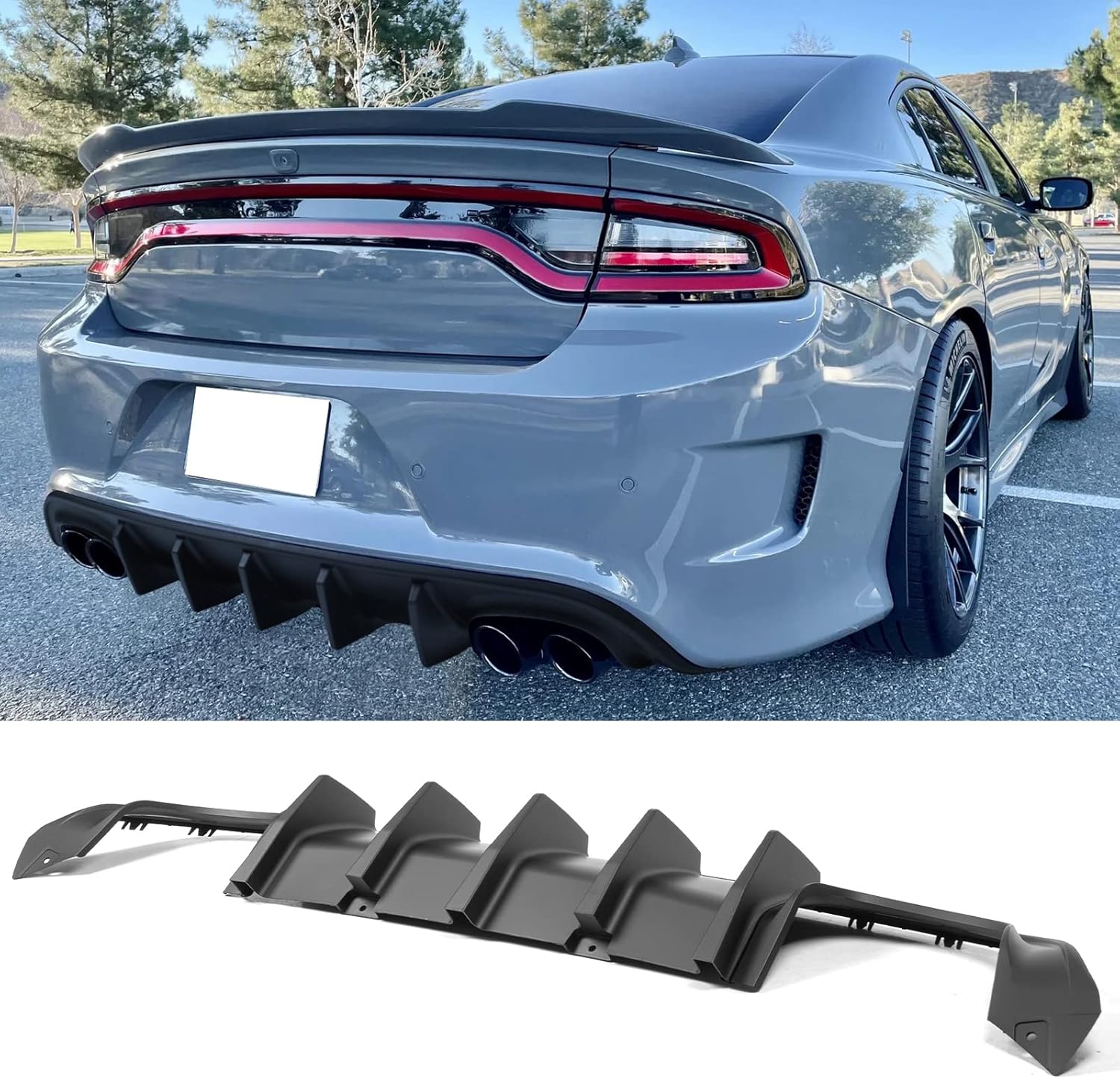 Amazon.com: FREEMOTOR802 Rear Diffuser Compatible with 2015-2023 Dodge ...