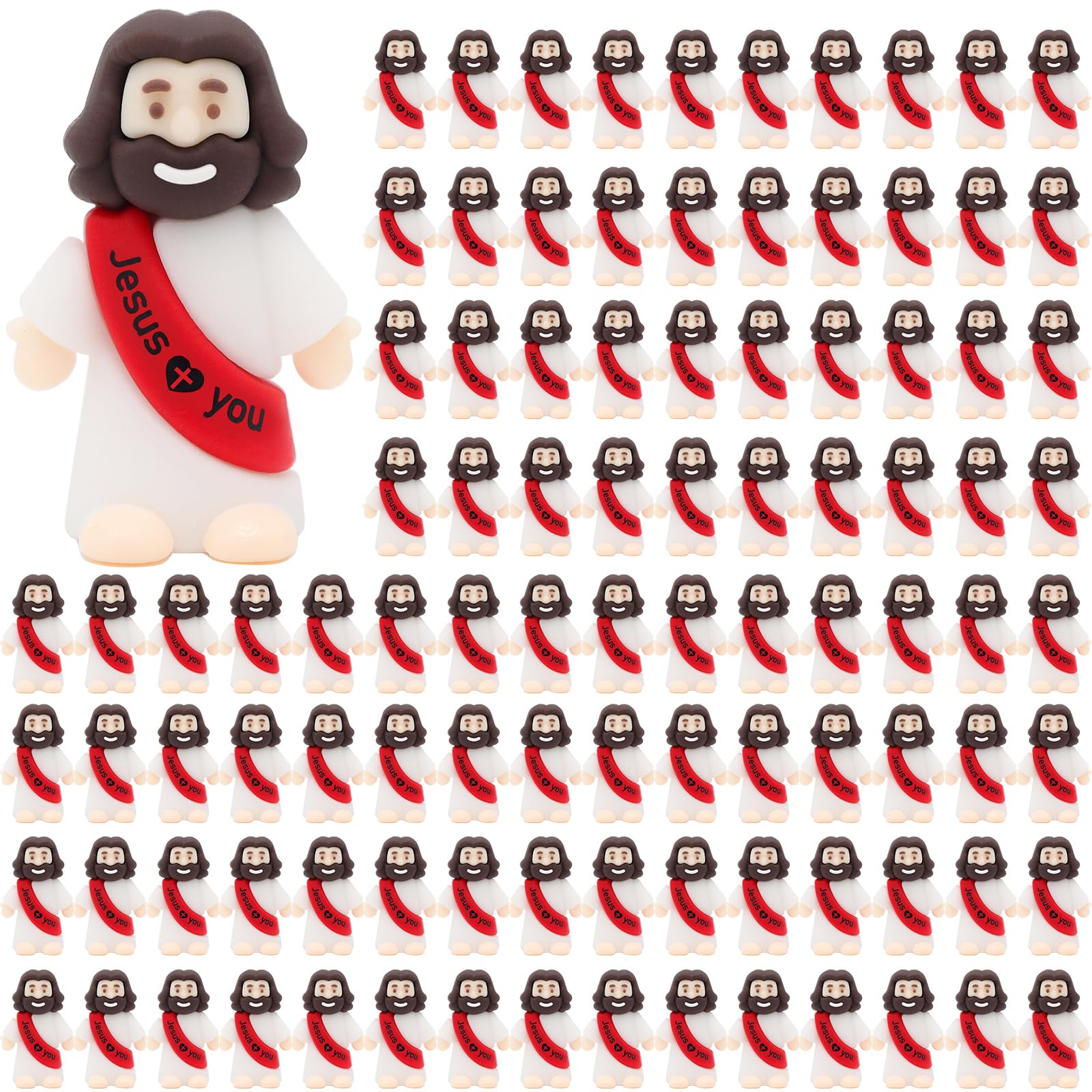 Amazon.com: YuDanae 100 Pcs Mini Jesus Figures Rubber Jesus Figurines ...