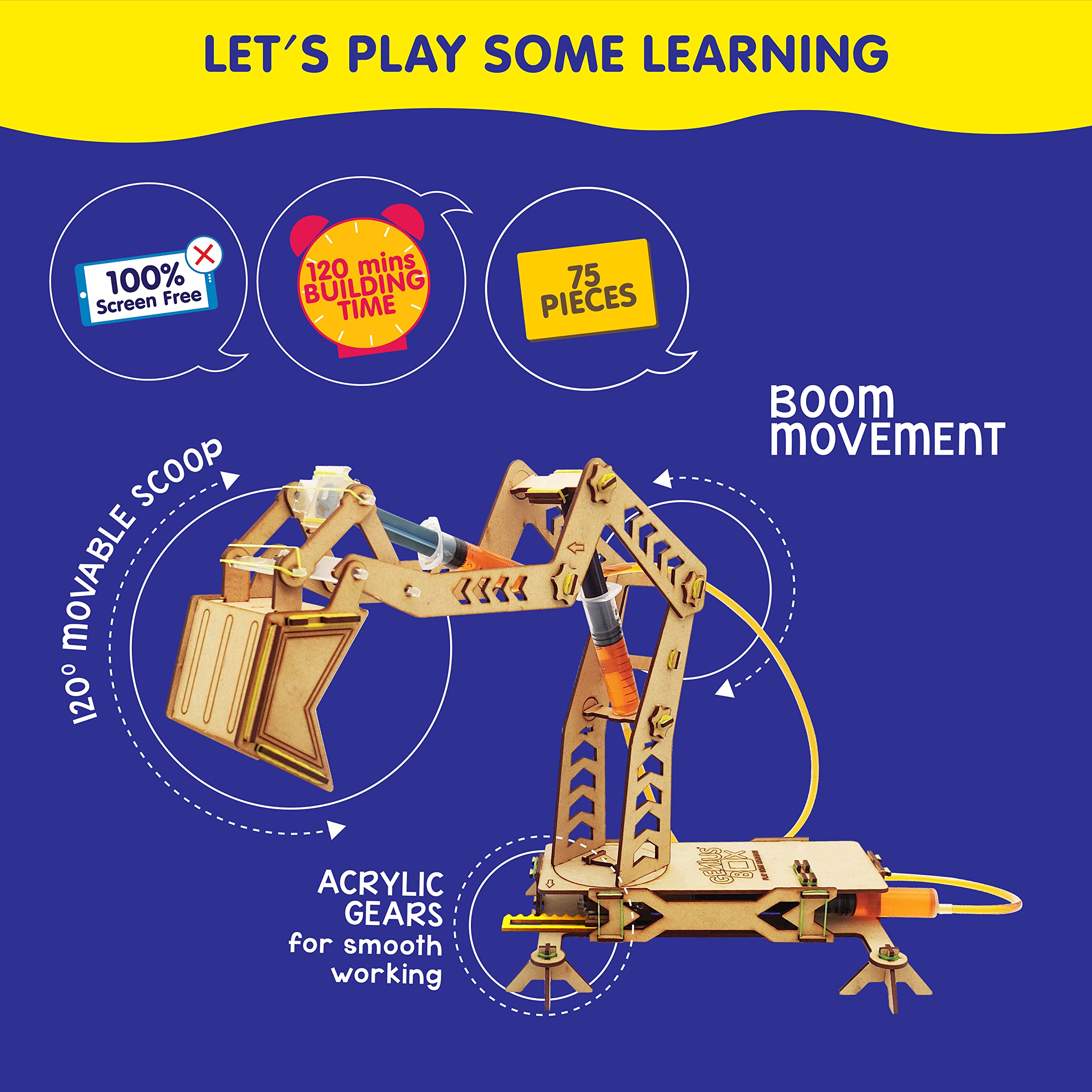 Buy Genius Box Hydraulic Excavator DIY Science Kit For 8 Year Age buy-genius-box-hydraulic-excavator-diy-science-kit-for-8-year-age
