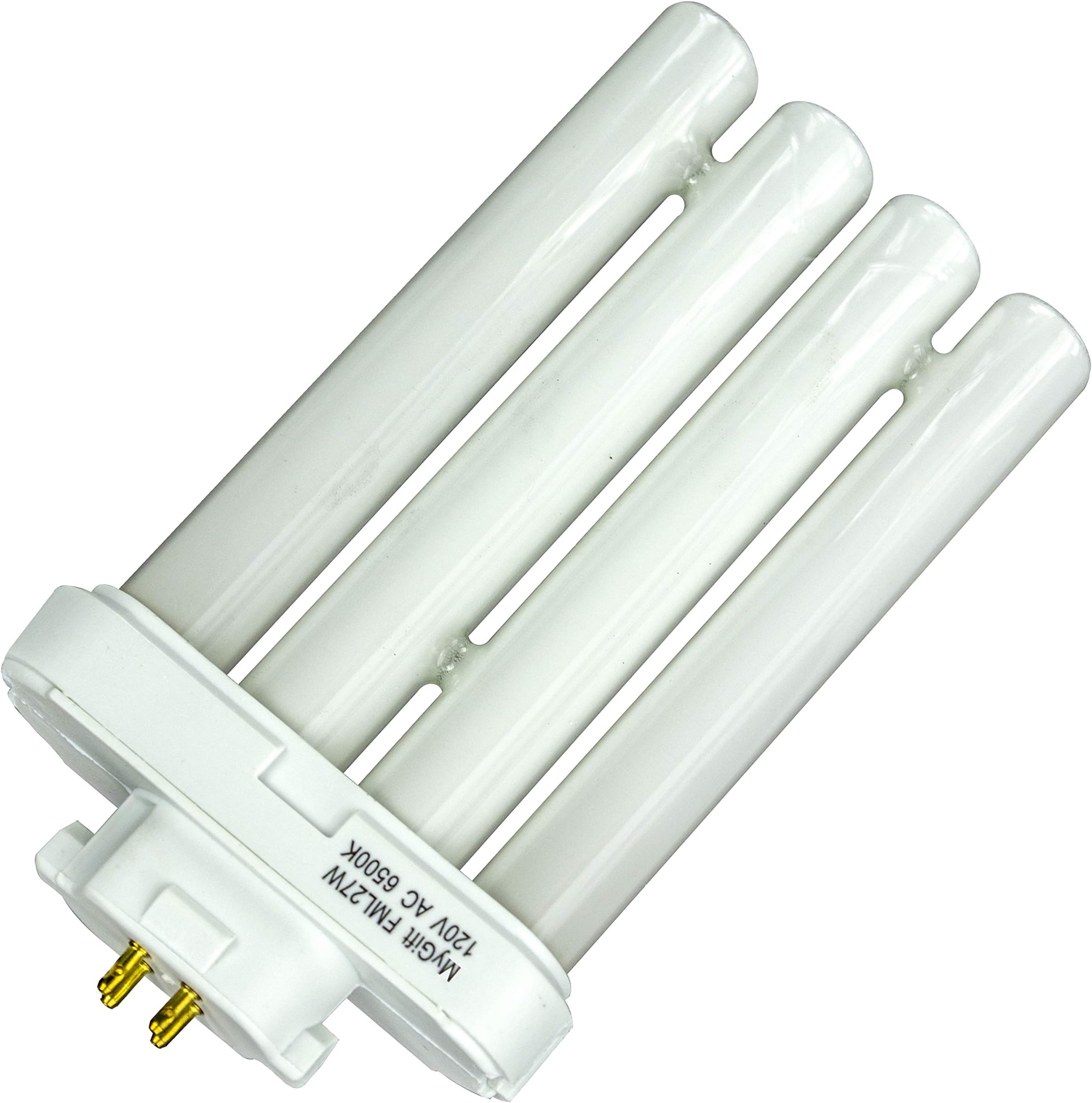 MyGift Fluorescent Light Bulb 4 Pin 6500K 27 Watt with Quad Tubes GX10Q ...