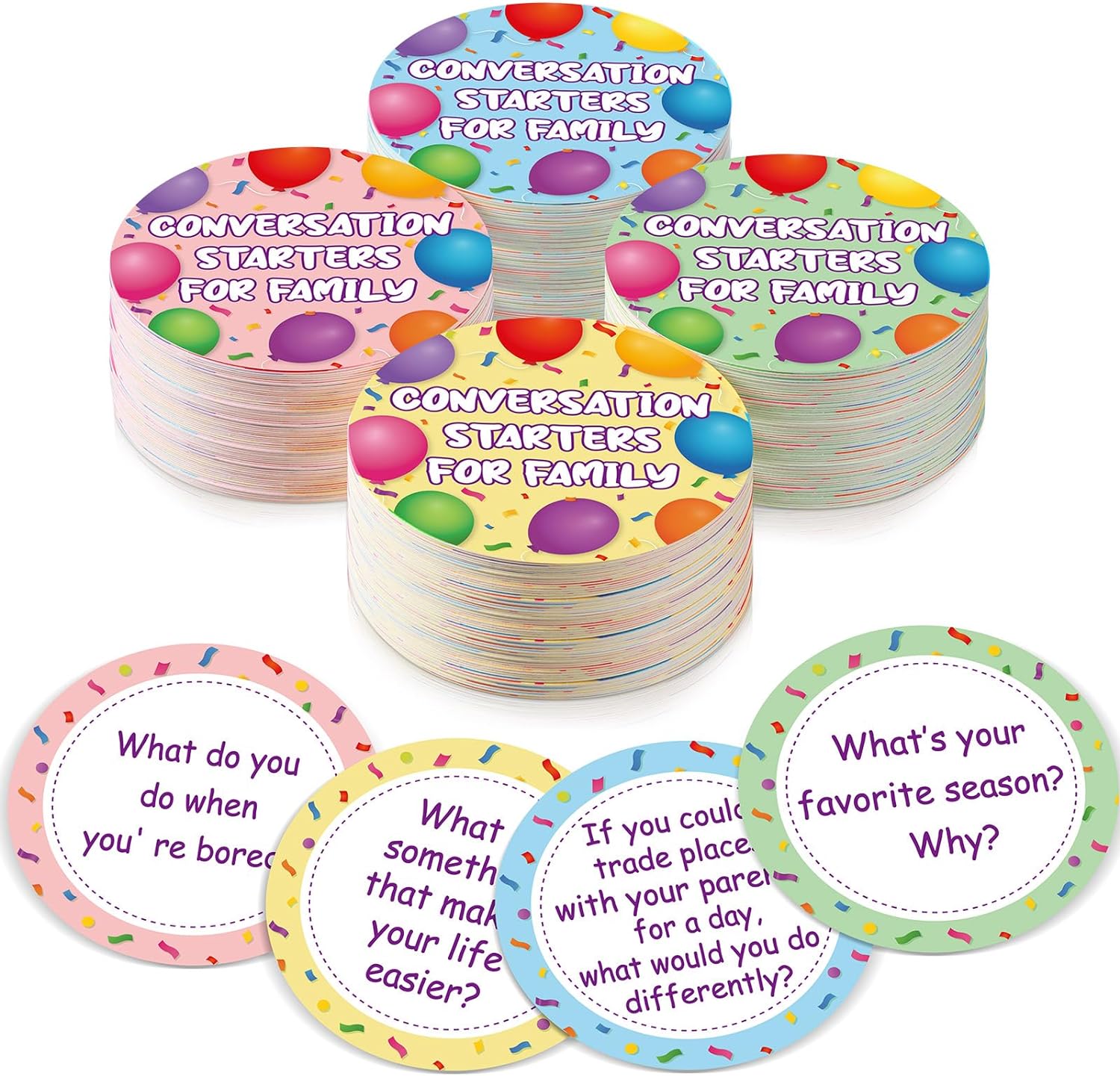 Amazon.com: Pasimy 100 Pcs Family Conversation Cards Bulk Kids Question ...