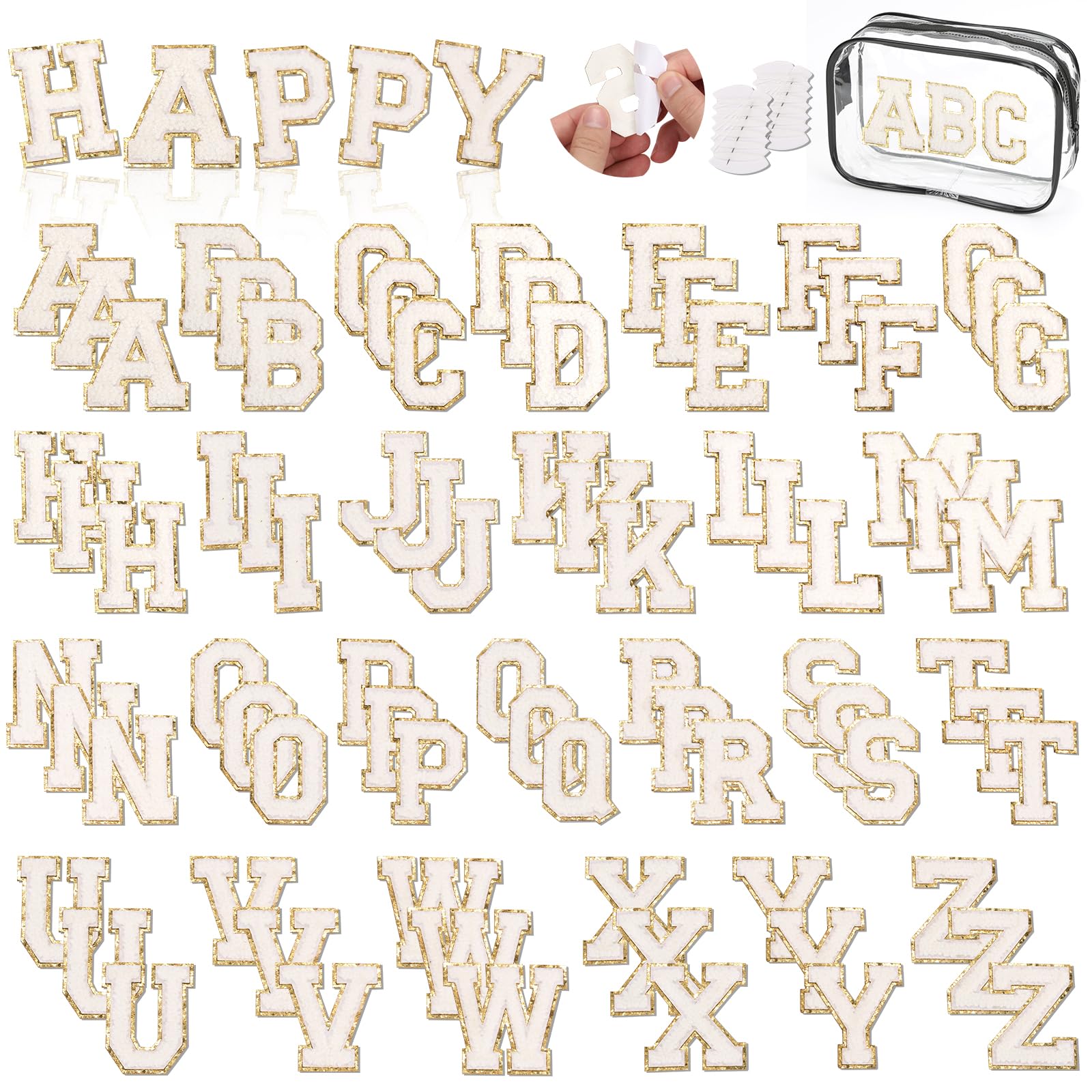 Amazon.com: Chenille Letters Patches 78Pcs Self-Adhesive Letter Patches ...