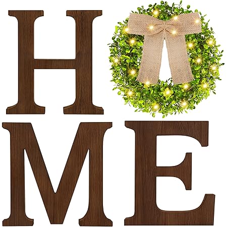 Amazon.com: 4 Pieces 12 Inch Home Sign Wooden Home Letters Wall Hanging ...