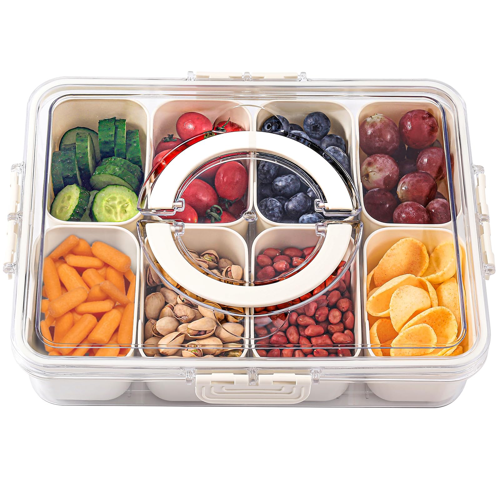 Amazon.com: Sousnous Air-Tight Snack Tray Container with Lid, Divided ...