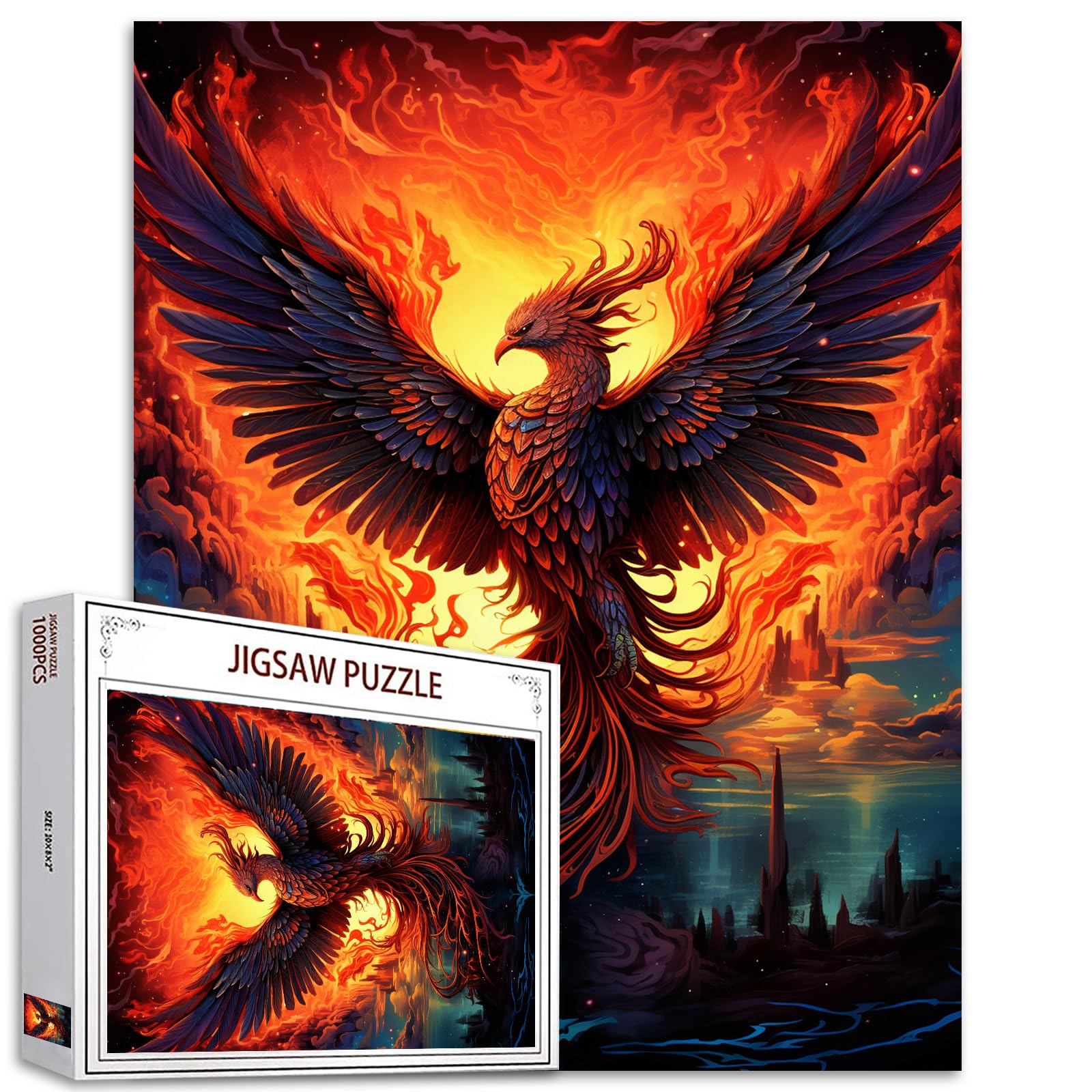 Amazon.com: Animal Fire Phoenix Jigsaw Puzzles 1000 Pieces for Adults ...