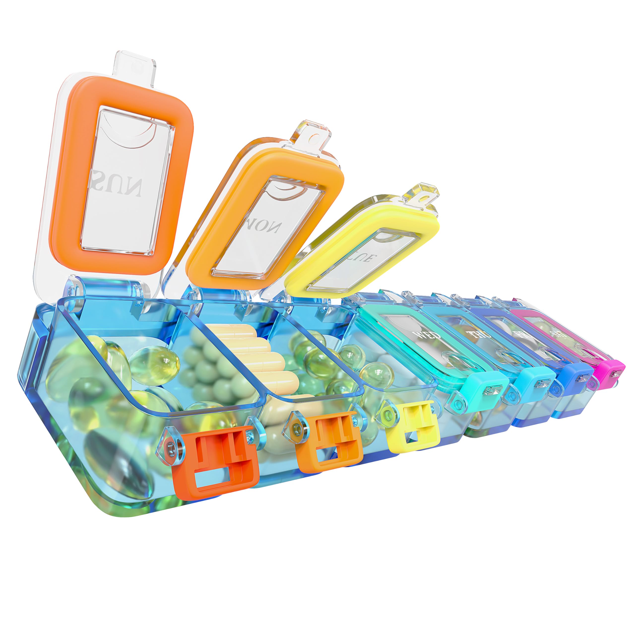 Amazon.com: BEXEEN Weekly Medicine Pill Organizer Waterproof 7 Day ...