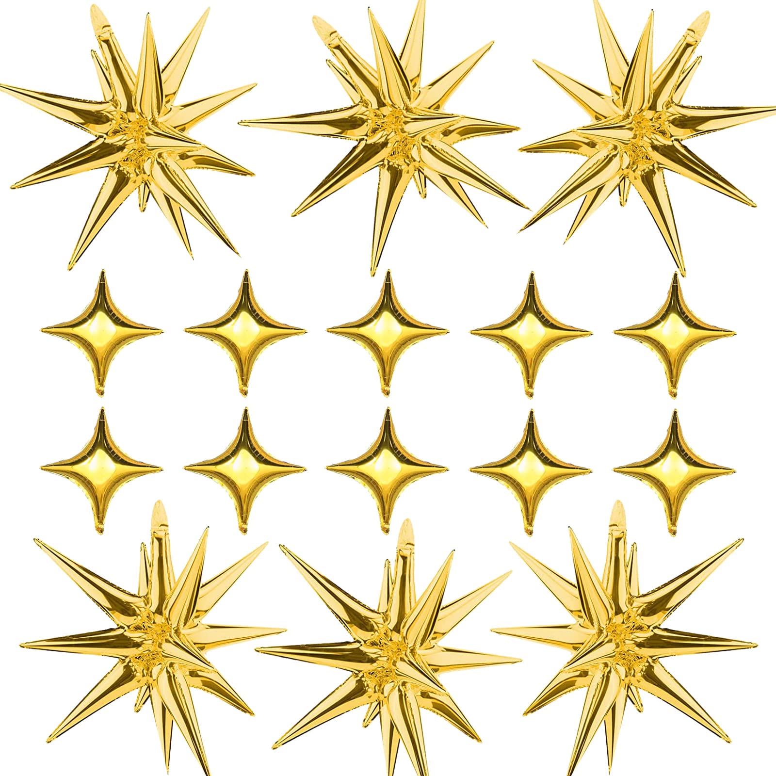 Amazon.com: Gold Star Foil Balloons Kit with 6 Pack 12 Point Star ...
