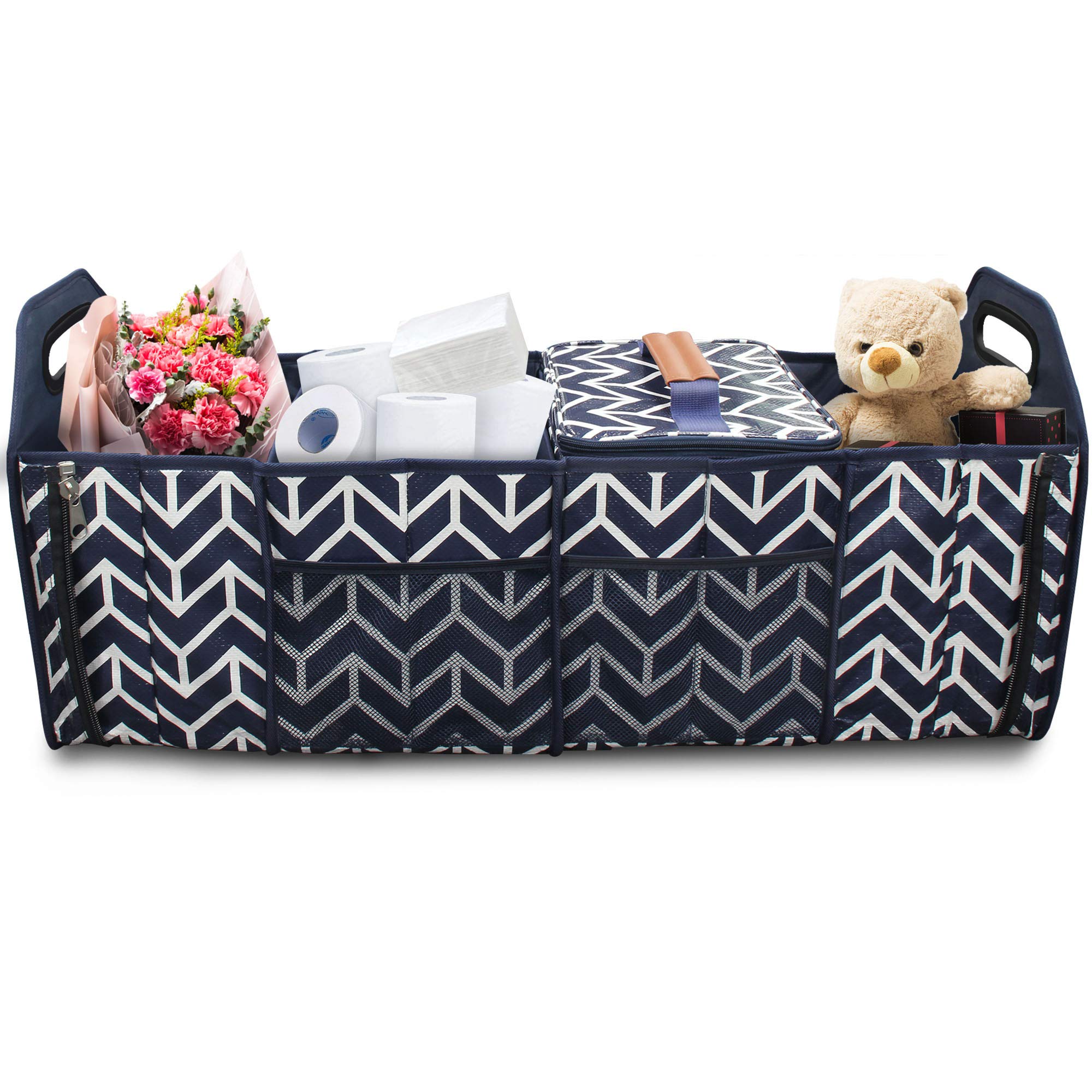 Trunk Organizer, Foldable Cargo Storage Bag Portable Insulation Cooler ...