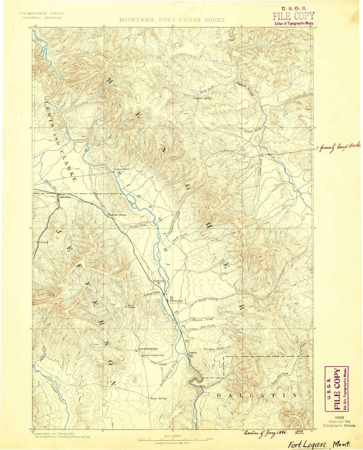 Amazon.com : YellowMaps Fort Logan MT topo map, 1:250000 Scale, 1 X 1 ...
