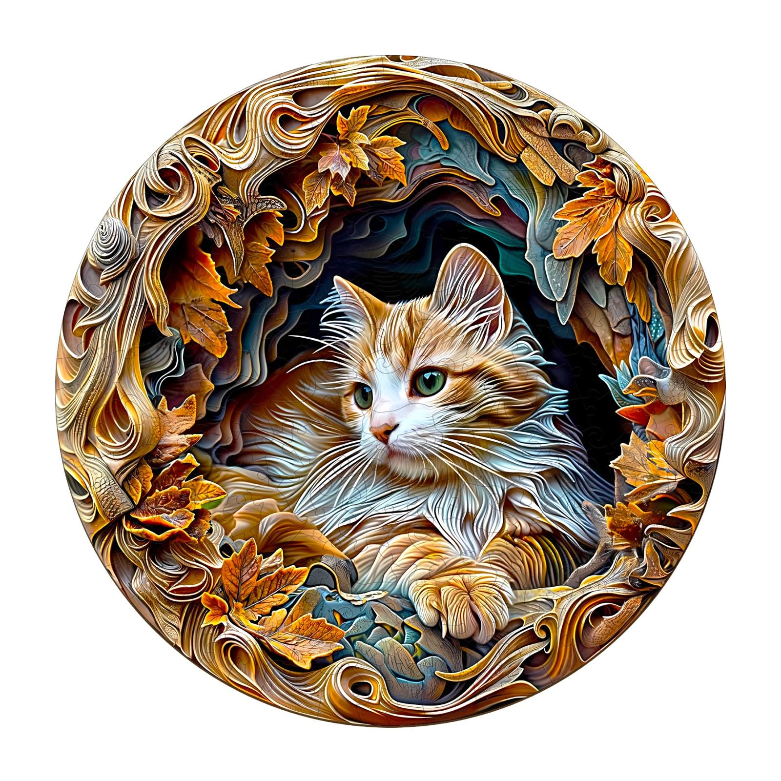 Amazon.com: Wooden Puzzle for Adults-3D Vision Effect Cat Wooden Puzzle ...