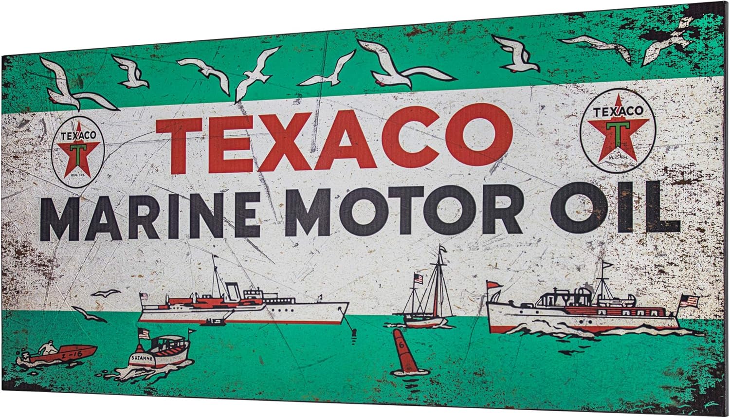 Amazon.com: Officially Licensed Texaco Marine Motor Oil Metal Sign Wall ...