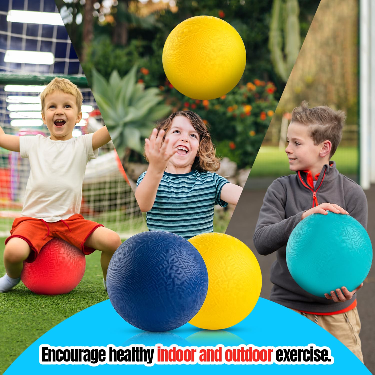 Snapklik.com : New Bounce Playground Balls For Kids - Set Of 4 Rubber ...