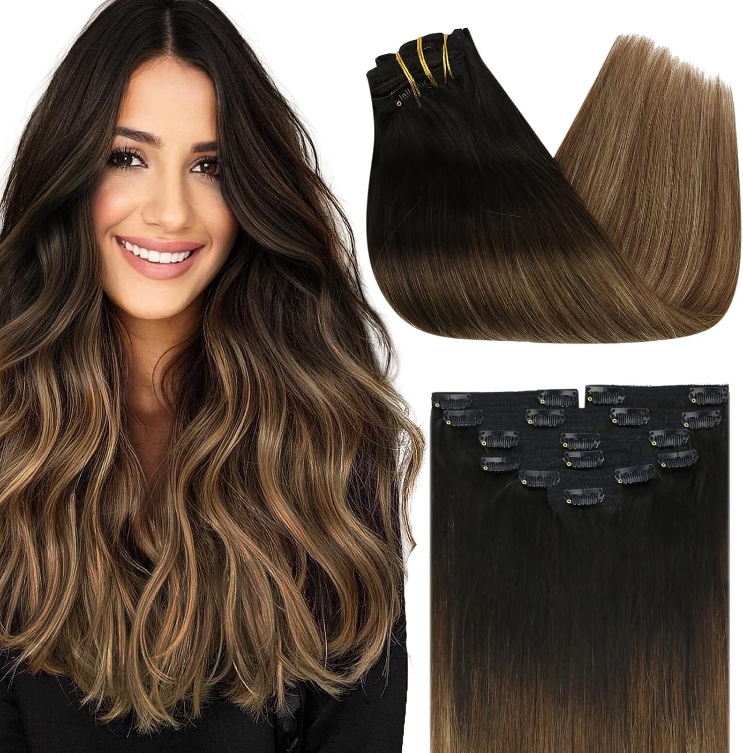 Bronze Balayage Seamless Set Clip in Extensions Livewire thewire in bronze-balayage-seamless-set-clip-in-extensions-livewire-thewire-in