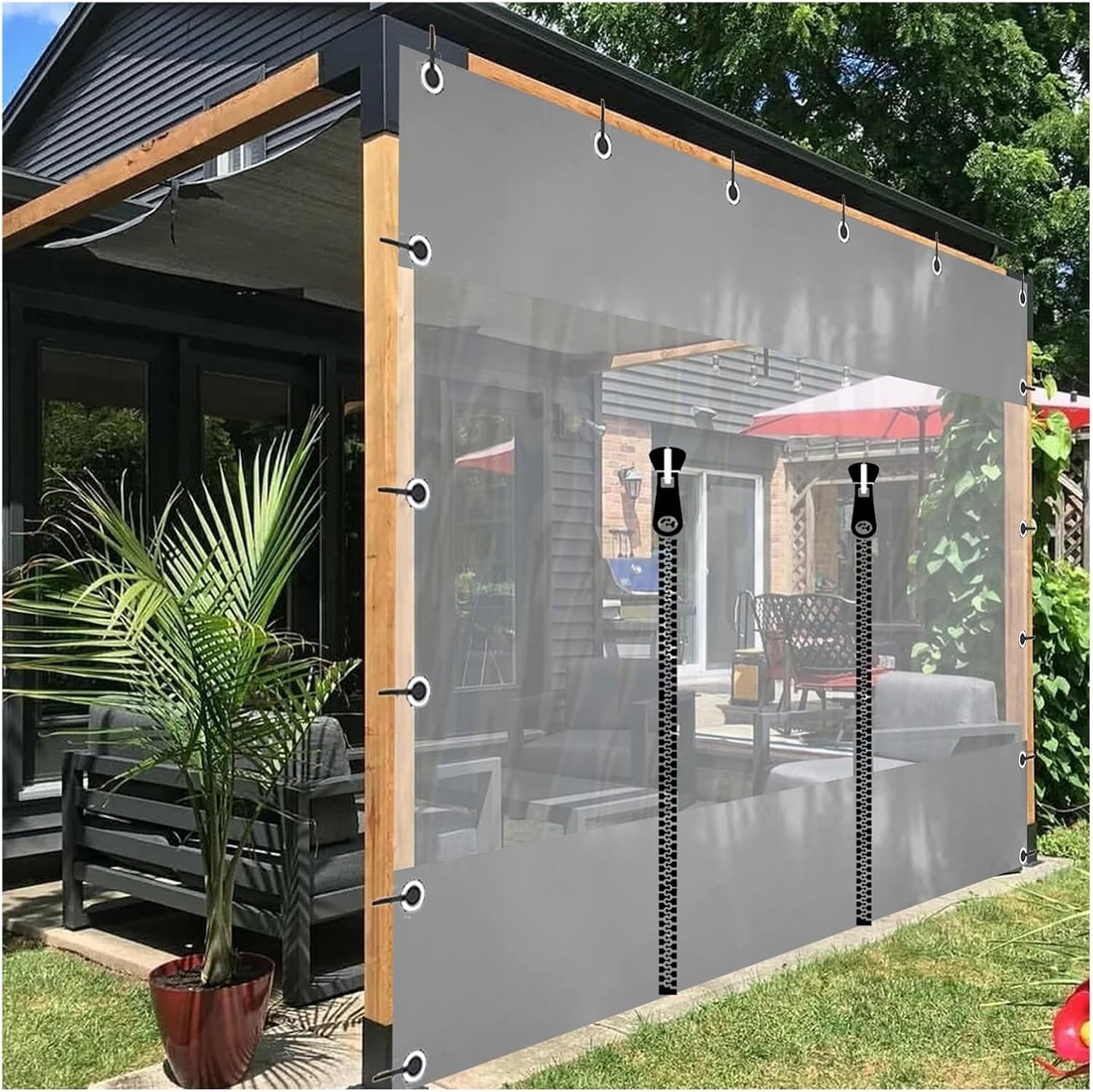 Amazon.com: AFGZQ Outdoor Clear Tarp Curtains, Gazebo Tarpaulin Side ...