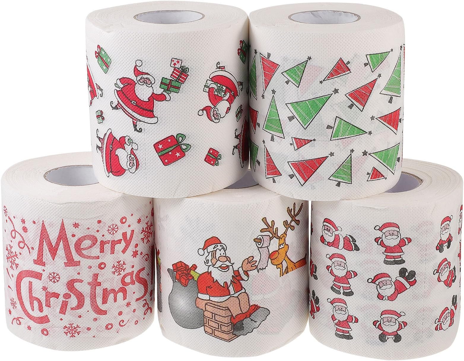 5 Rolls Merry Christmas Toilet Paper Christmas Toilet Paper Roll ...