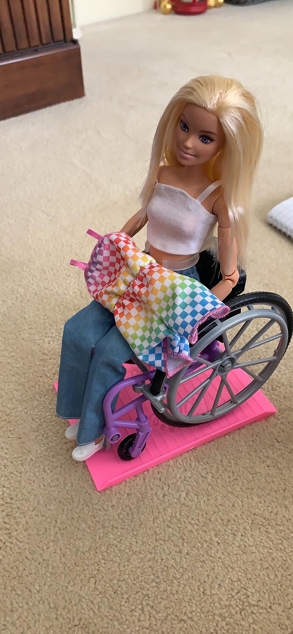 Barbie Fashionistas Doll #194 with Wheelchair and Ramp, Straight Blonde ...