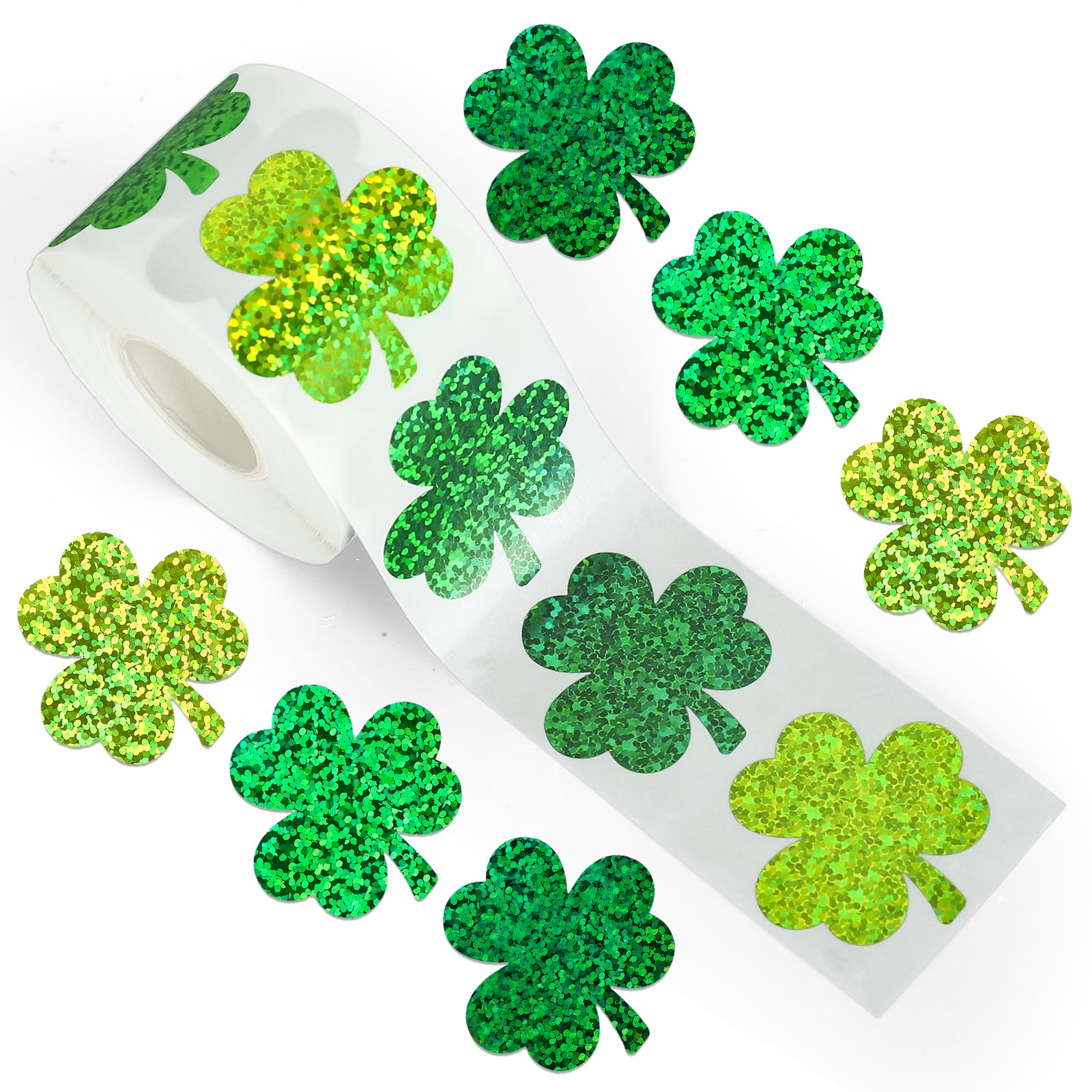 Amazon.com: Whaline St. Patrick's Day Stickers Laser Shamrock Stickers ...