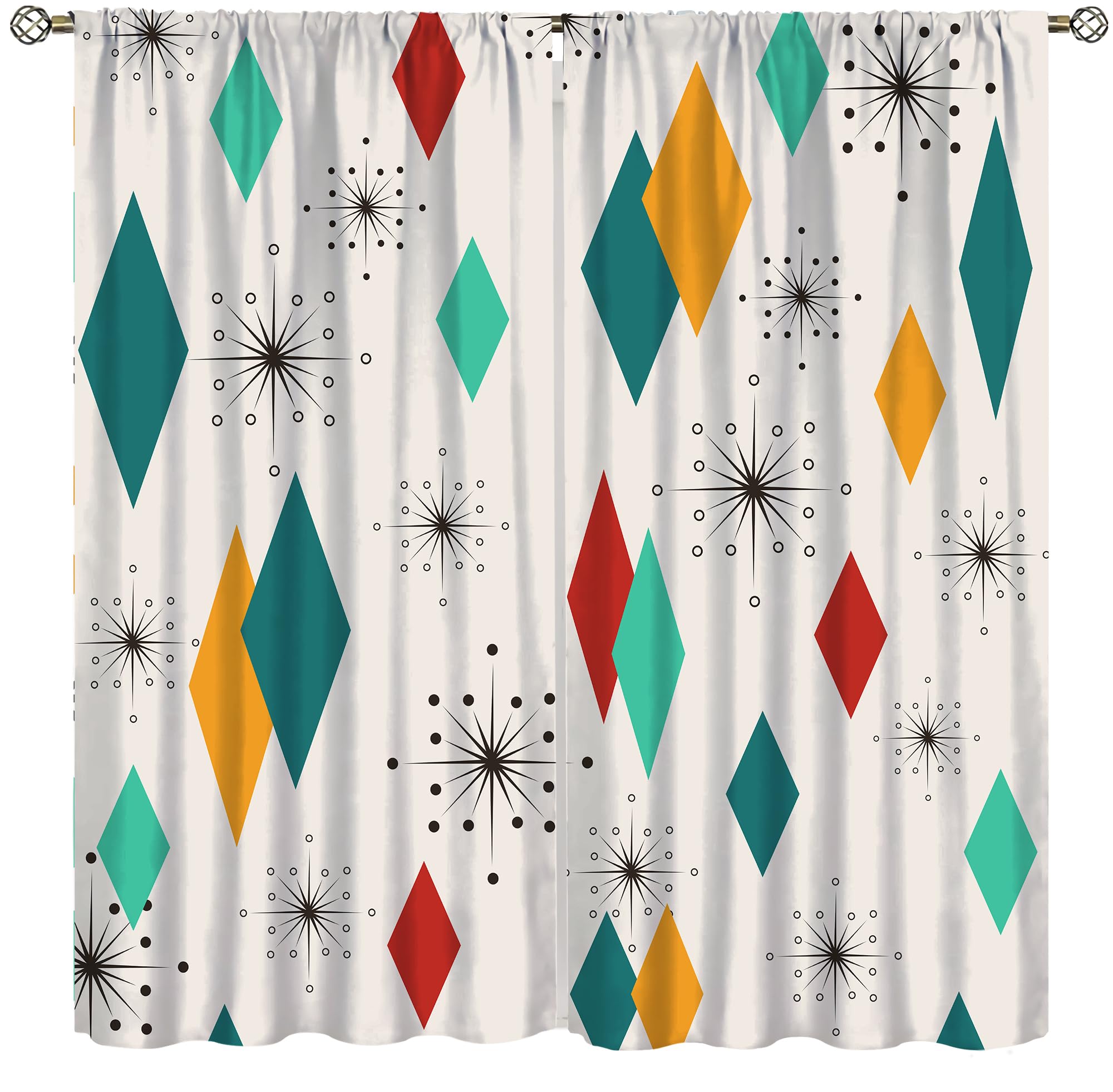 Atomic Mid Century Modern Window Treatments Window Curtains In Mid