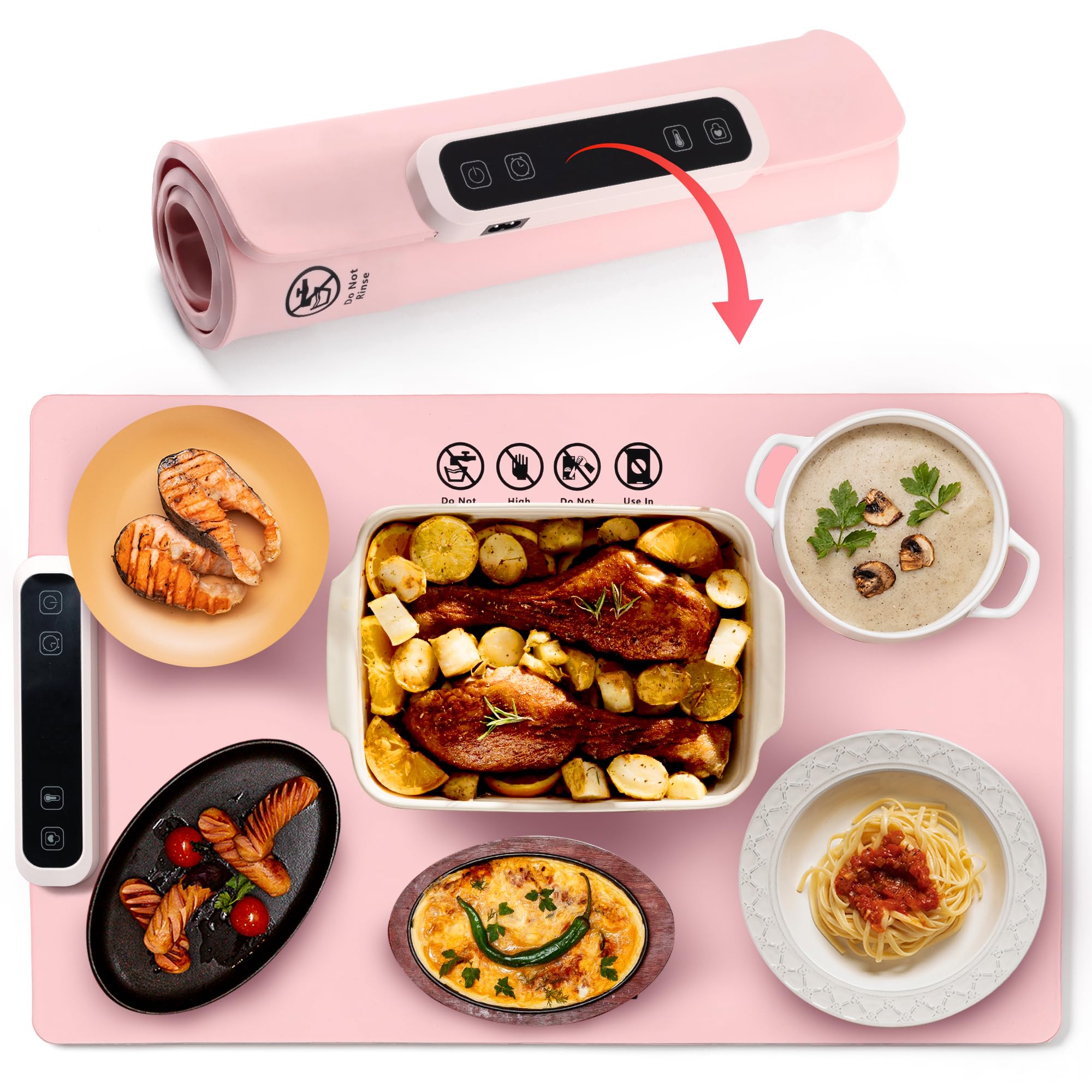 Amazon.com: Electric Warming Tray - Portable Silicone Heating Mat for ...