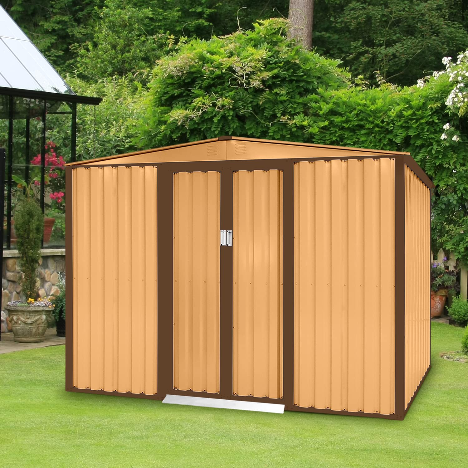 Buy Betterland 6X8 FT Outdoor Storage Shed Steel Garden Shed With