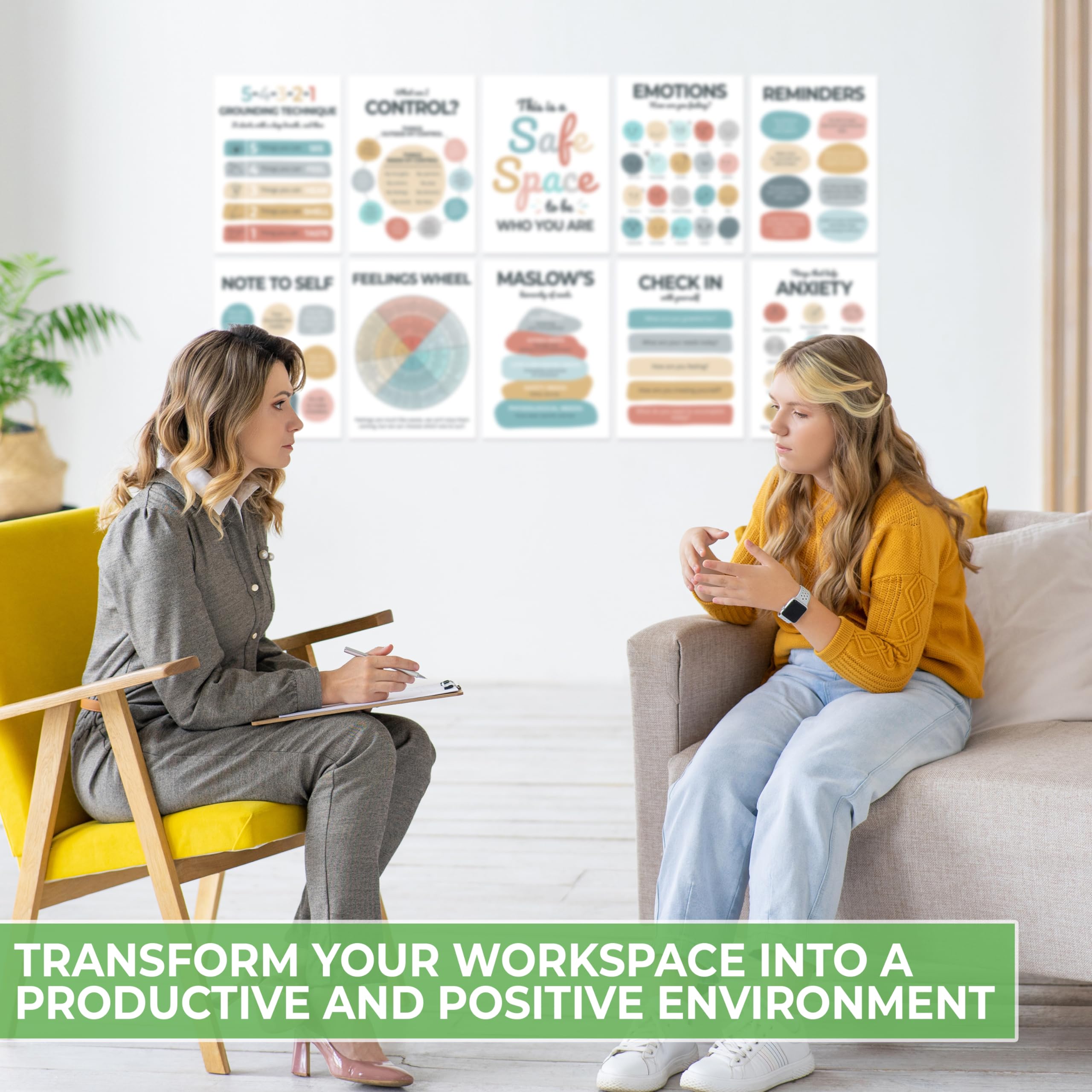 Snapklik.com : 12 Pcs Mental Health Posters, Therapy Office Decor ...