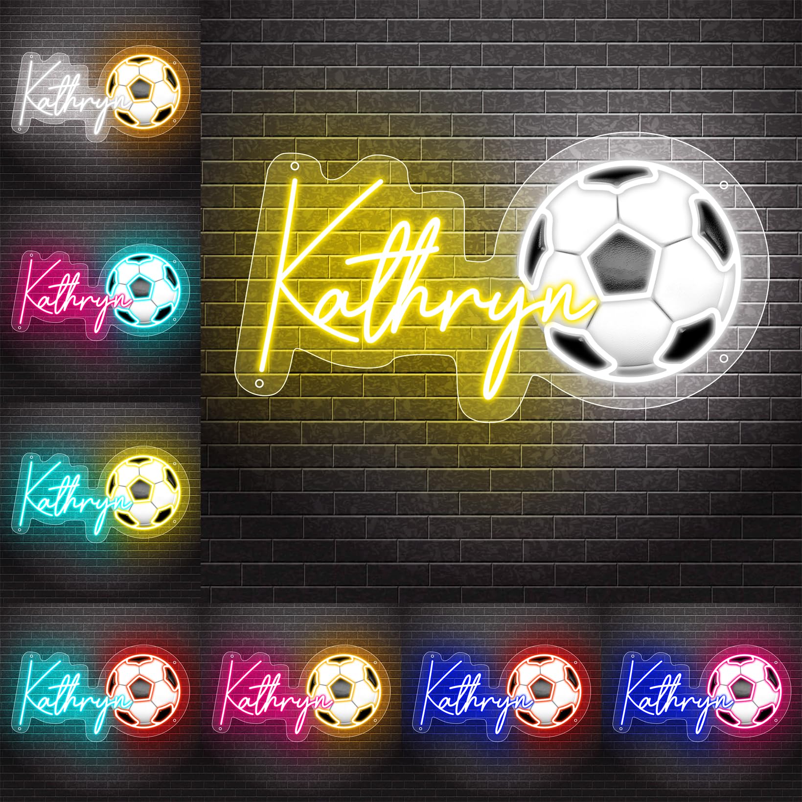Amazon.com : Custom Name Soccer Neon Signs for Wall Decor Personalized ...