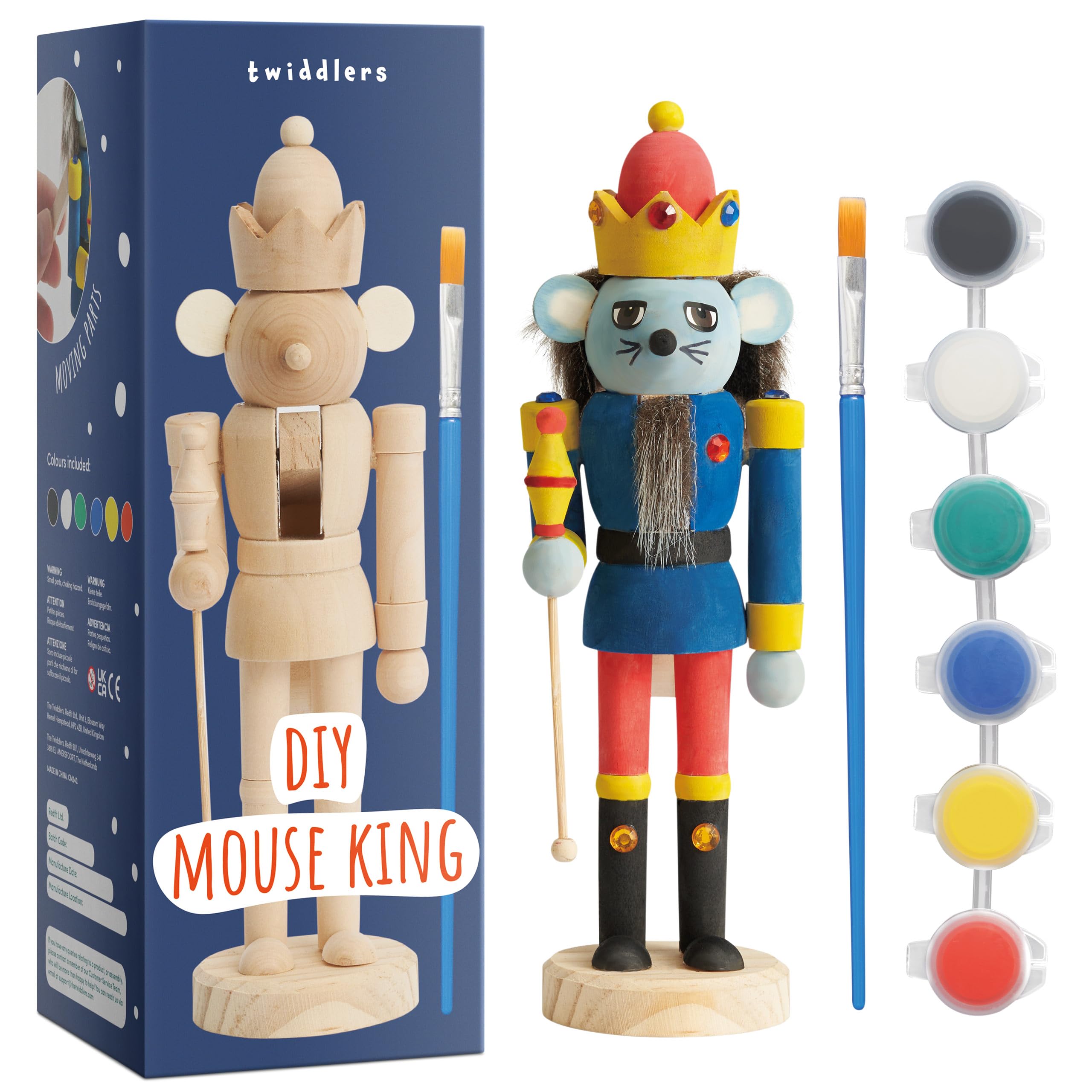 Amazon.com: THE TWIDDLERS Paint Your Own Mouse King Wooden Nutcracker ...