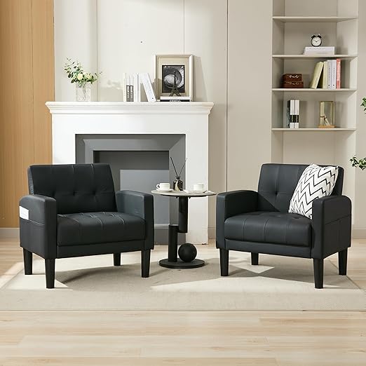 Amazon.com: TYBOATLE Accent Chair Set of 2 Living Room Chairs Cozy ...