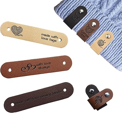 Amazon.com: 12Pcs Personalized Handmade Leather Tags for Knits Items ...