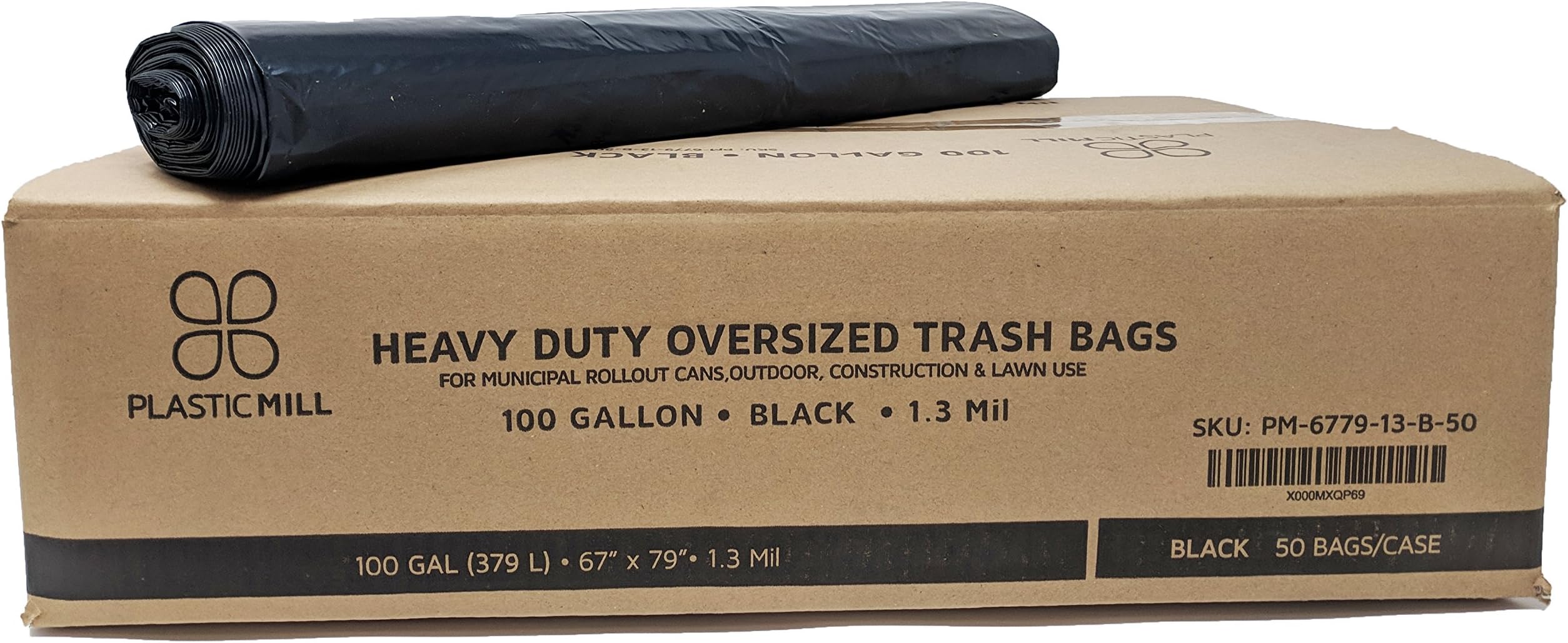 Amazon.com: PlasticMill 100 Gallon SUPER Extra Large Trash Bags: Heavy ...