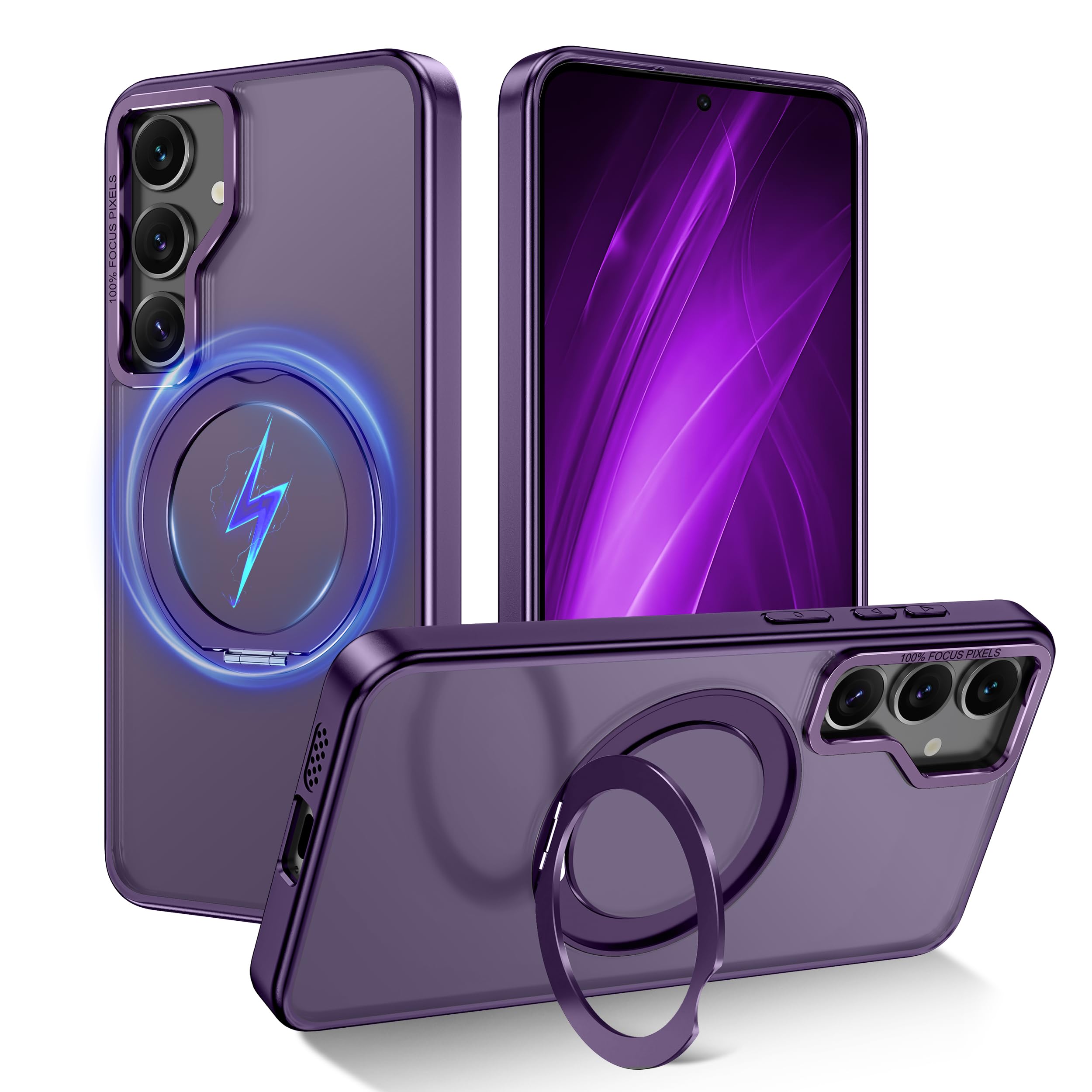 Amazon.com: Rancase Compatible with Galaxy S24 Case with Stand,Fit for MagSafe,360°Rotatable ...