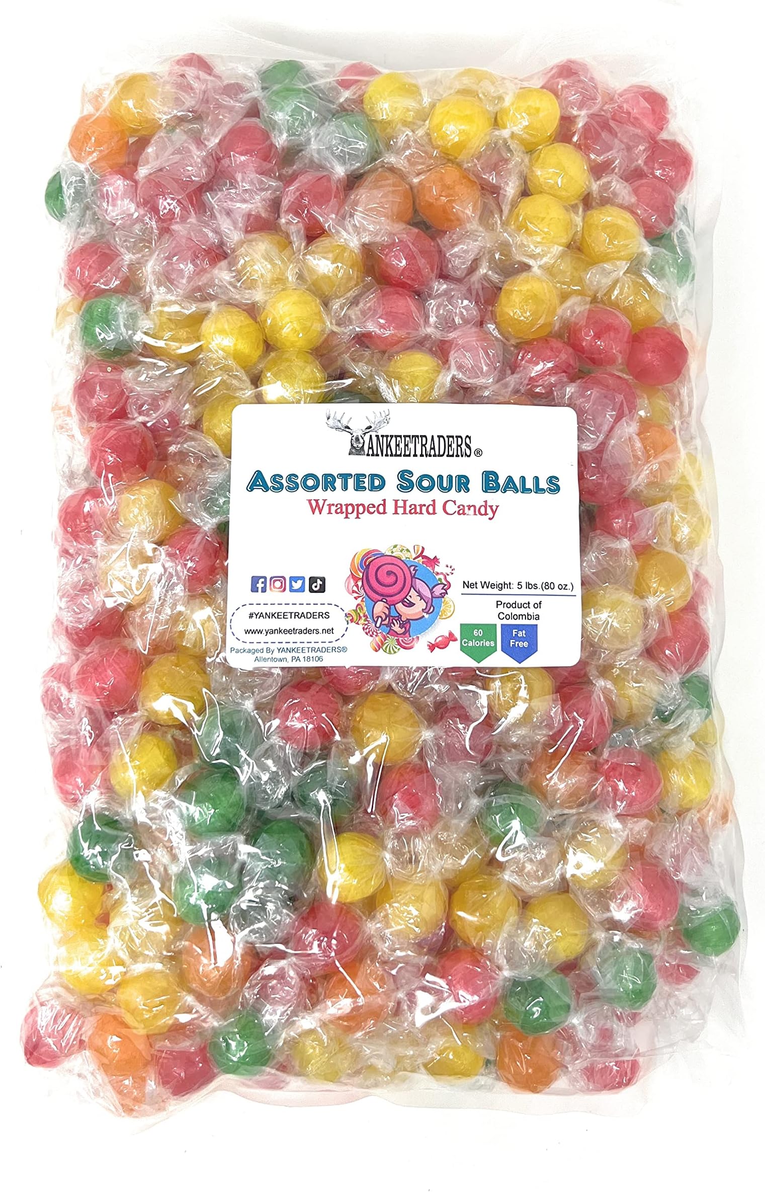 Amazon.com : Sour Fruit Balls - 5 Pound Bulk Bag : Hard Candy : Grocery ...