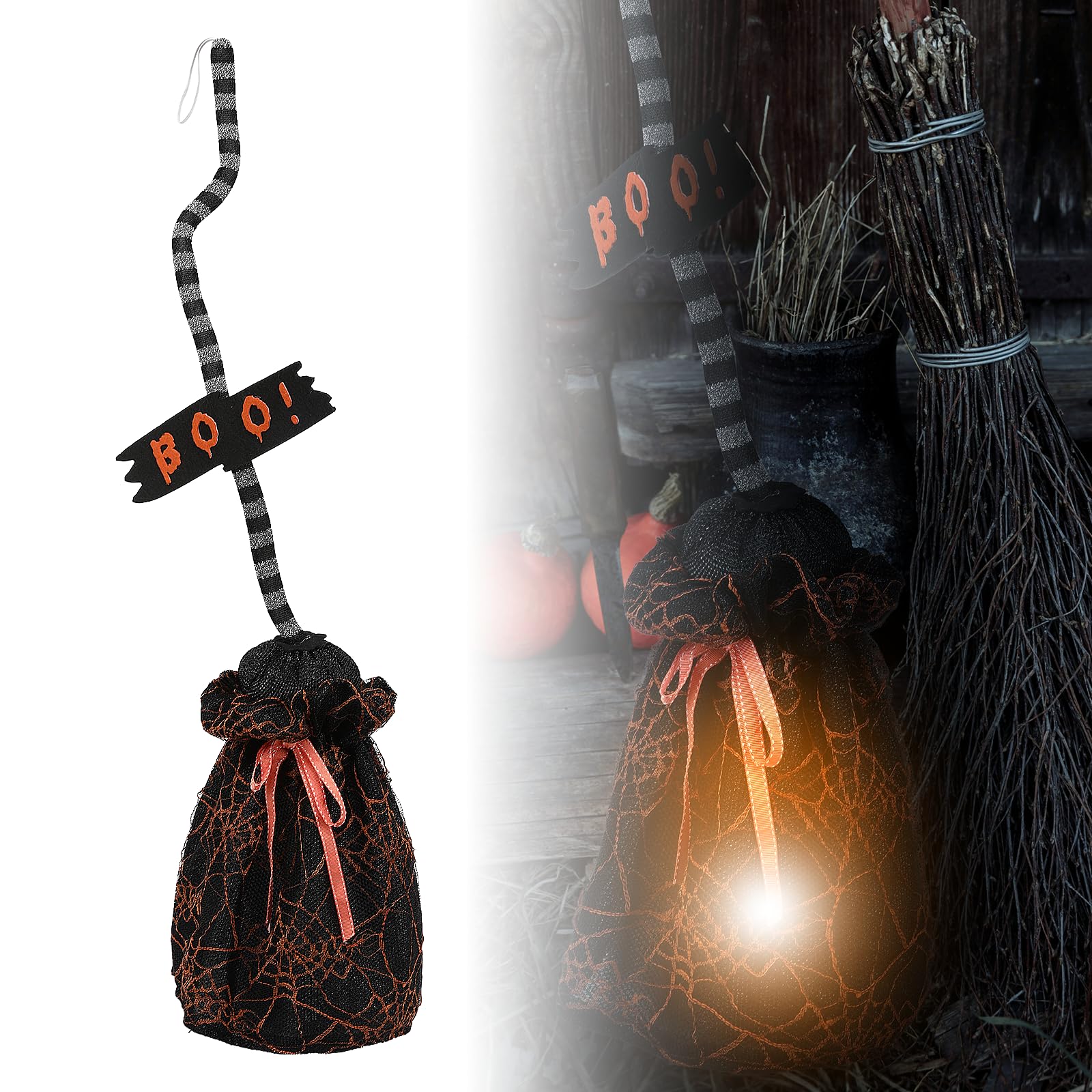 Amazon.com: Moving Witches Broom, Halloween Animatronics Magic Broom ...