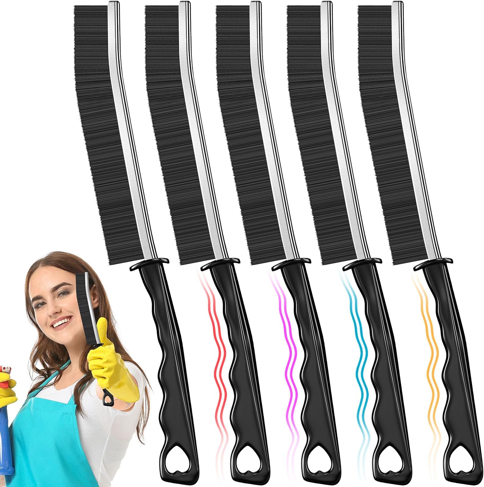 Amazon.com: BiBallwoo 6PCS Hard Bristle Crevice Cleaning Brush Tool Gap ...