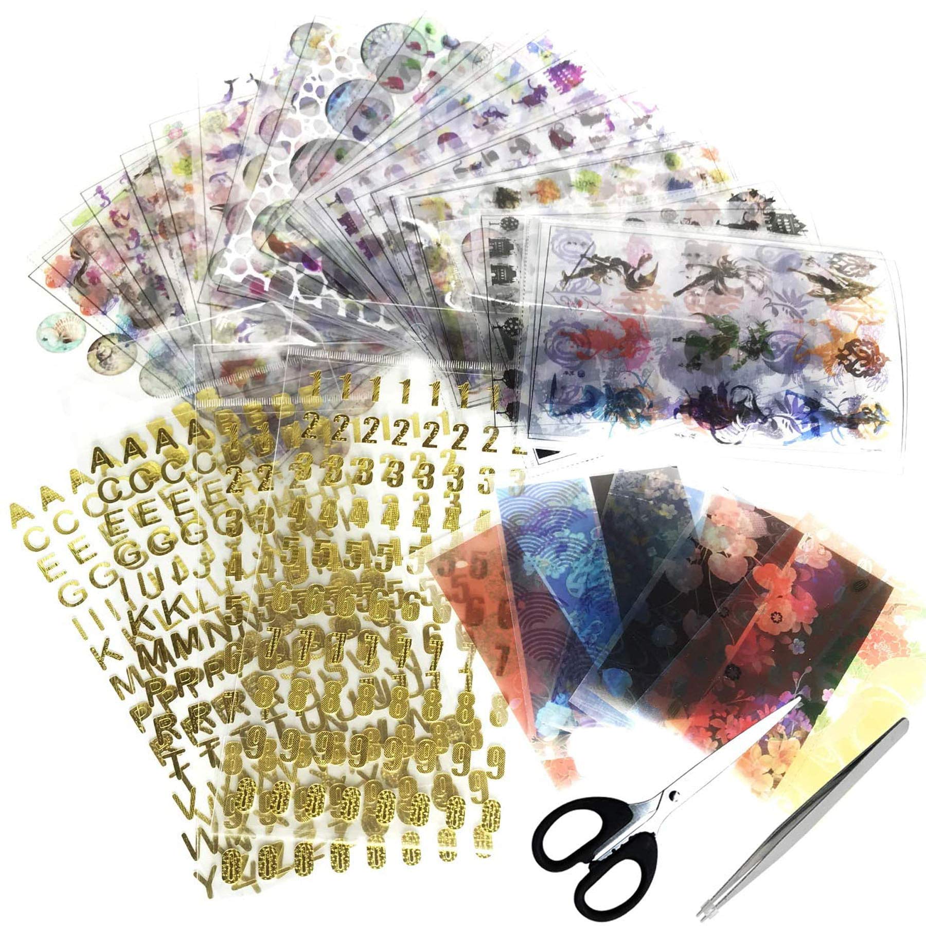 Amazon.com: Woohome 41 PCS Resin Stickers Transparent Decorate Stickers ...