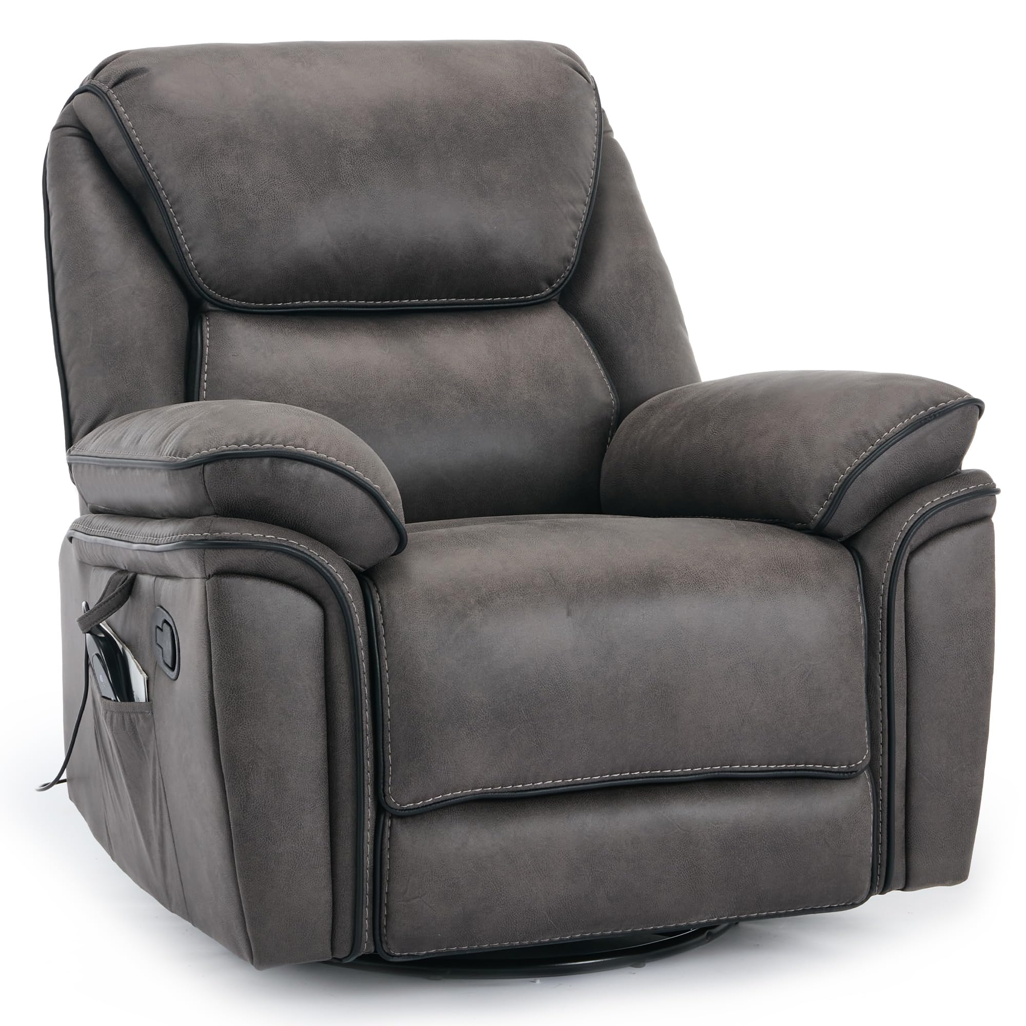 Amazon.com: SOFTHION Swivel Rocker Glider Recliner Chair, Massage ...