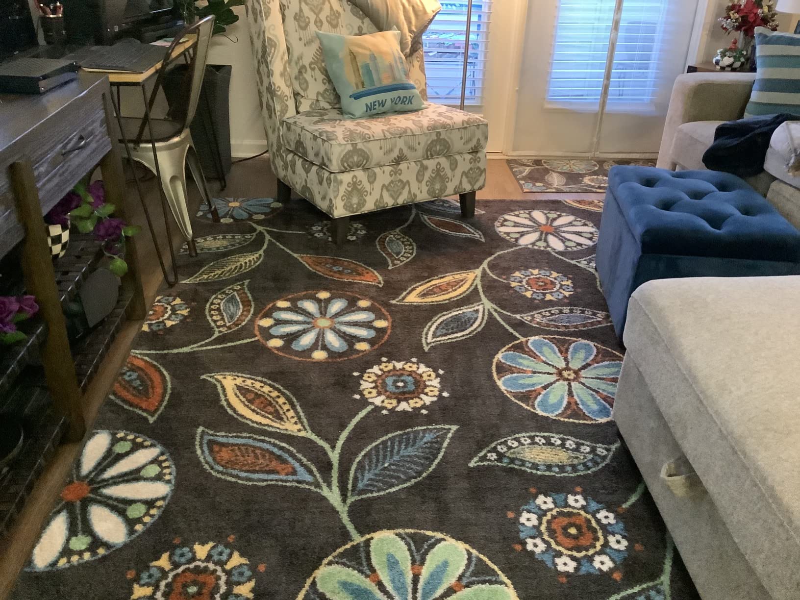 $3/mo - Finance Maples Rugs Reggie Floral Kitchen Rugs Non Skid ...