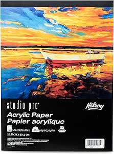 Hilroy Studio Pro Acrylic Paper, 9" x 12", 80 Pages, Top Bound, 235 GSM ...