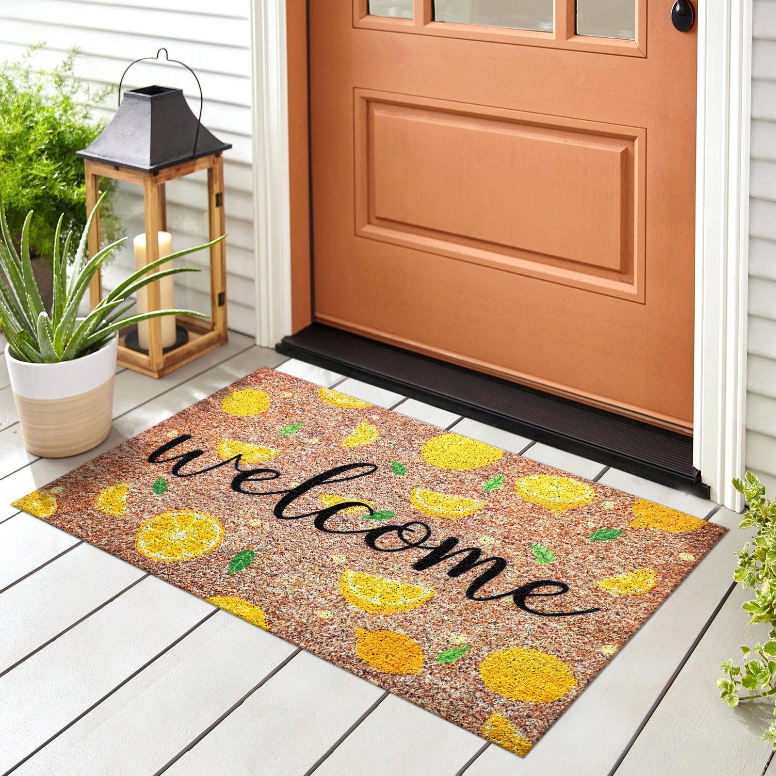 Amazon.com: Tinideya Lemon Door Mat 30 x 18 Inch Lemon Welcome Mat ...