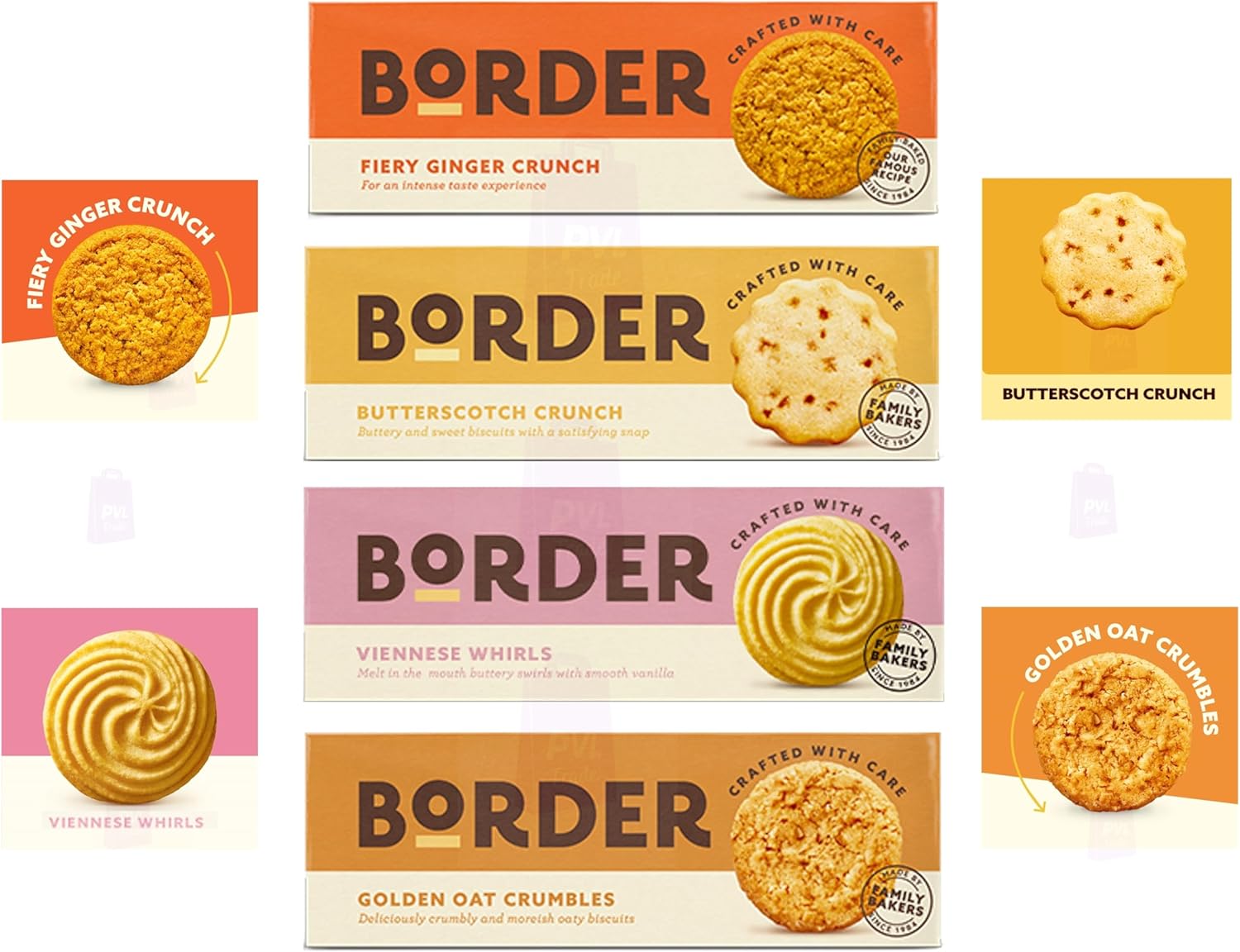 Pack of 4 Delicious Border Biscuits Selection - Butterscotch Crunch ...