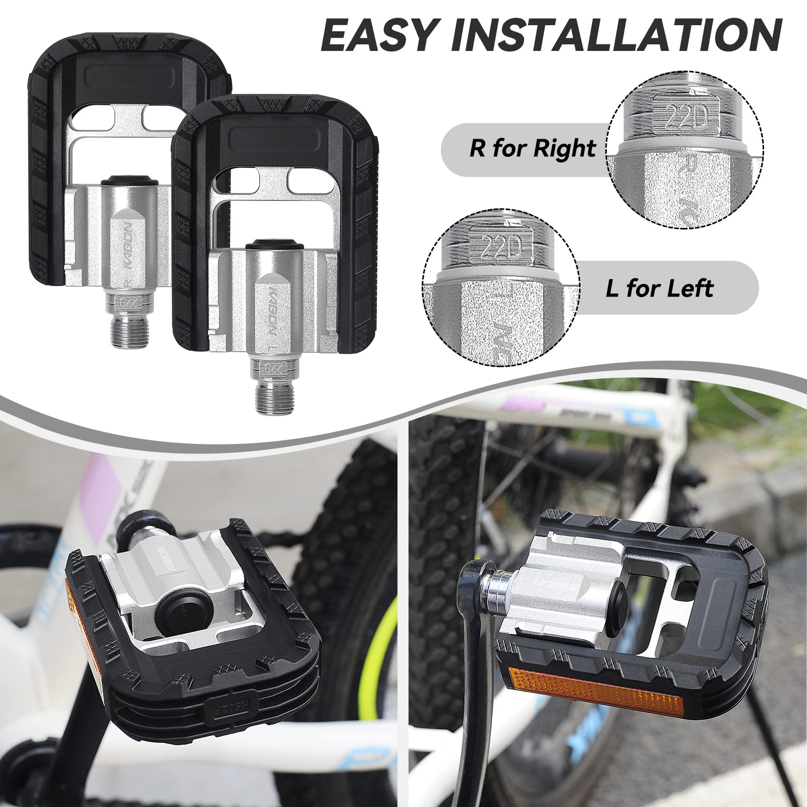 KABON Folding Bike Pedals, Bicycle Foldable Pedals with Aluminum ...