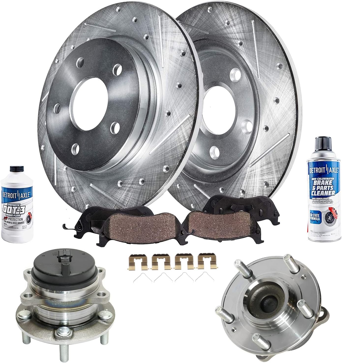 Amazon.com: Detroit Axle - FWD Rear Wheel Bearing Hubs Brake Kit for ...